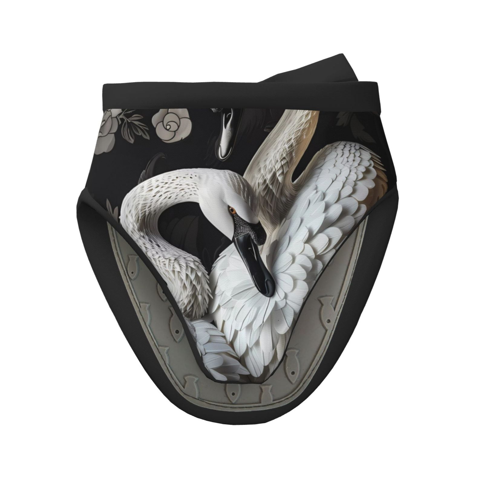 Rocae Elegant Swans Black Background for Mini Oven Mitts Rubber Oven ...