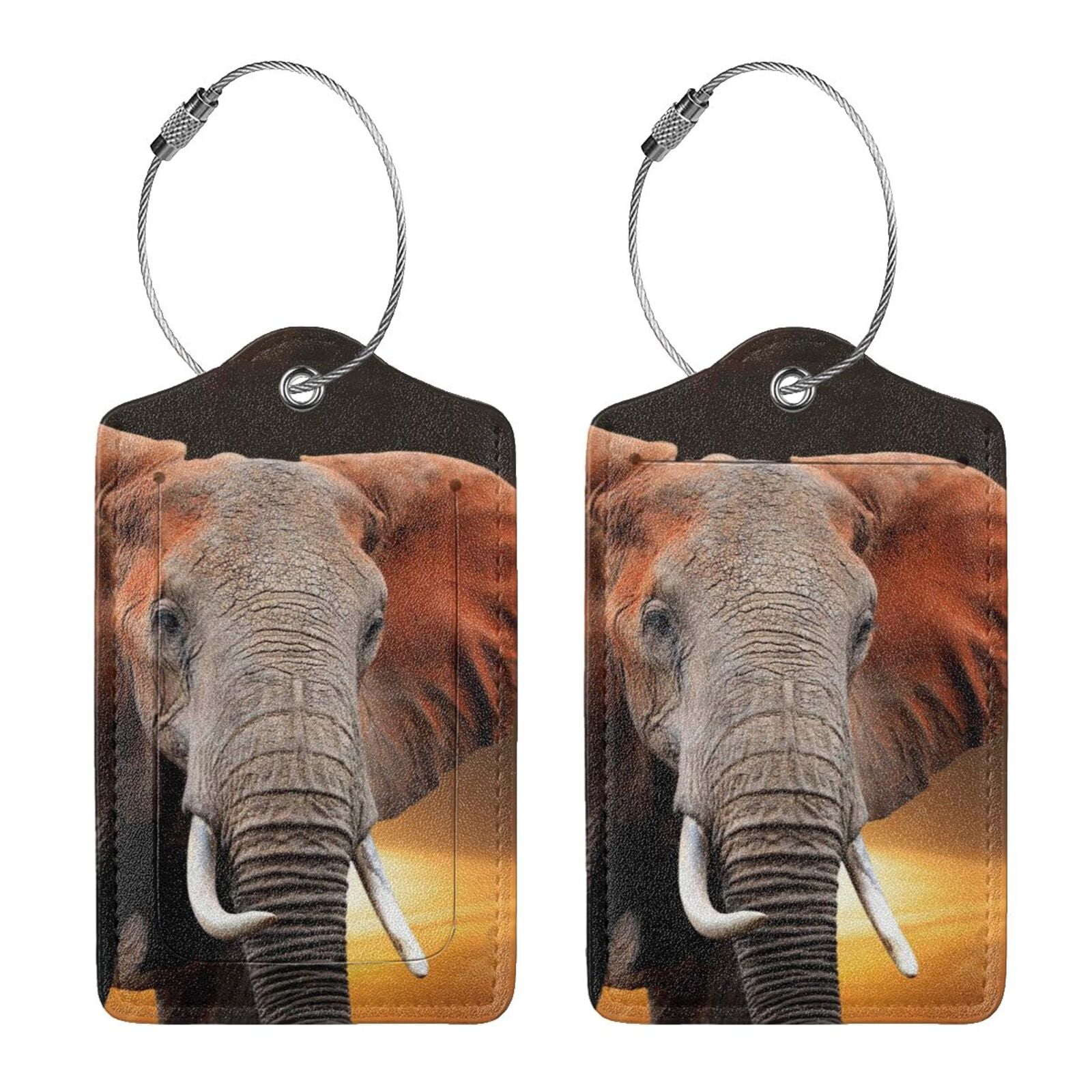 Rocae Elephant Sunset in Kenya for Leather Luggage Baggage Tags ID ...