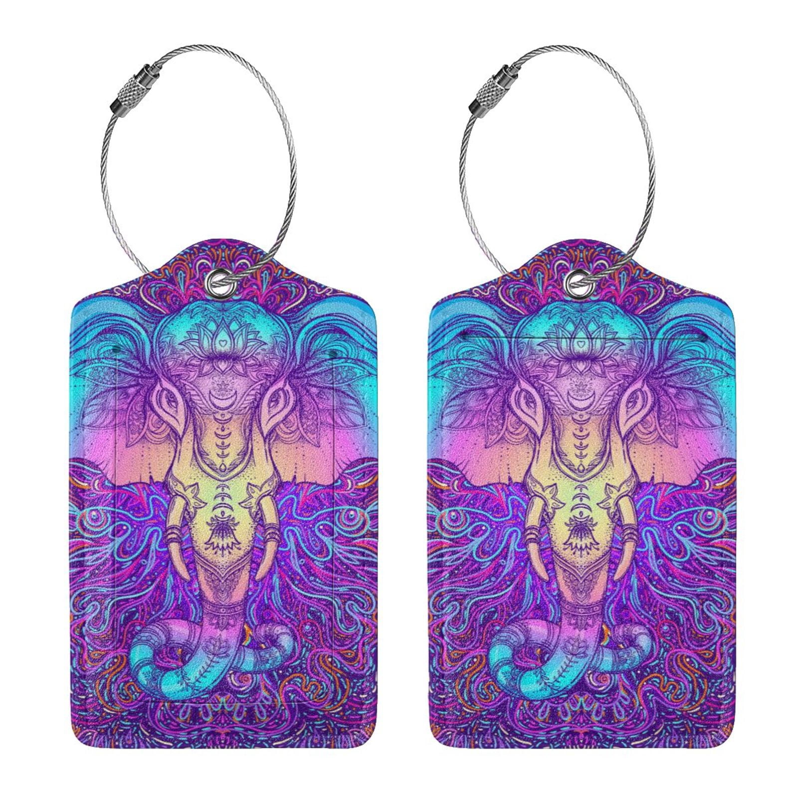 Rocae Elephant in Tribal Style for Leather Luggage Baggage Tags ID ...