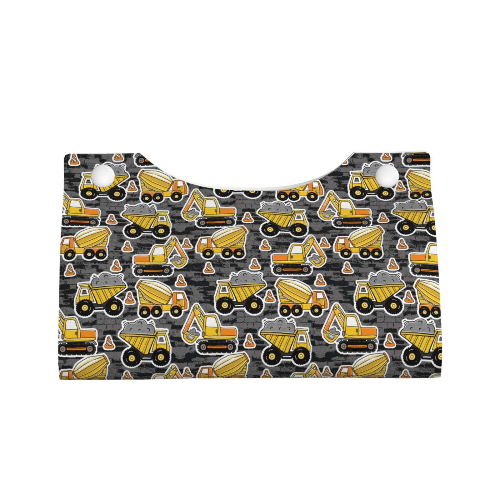 Rocae Excavator At Work Print Long Tissue Box Lid Durable Leather ...