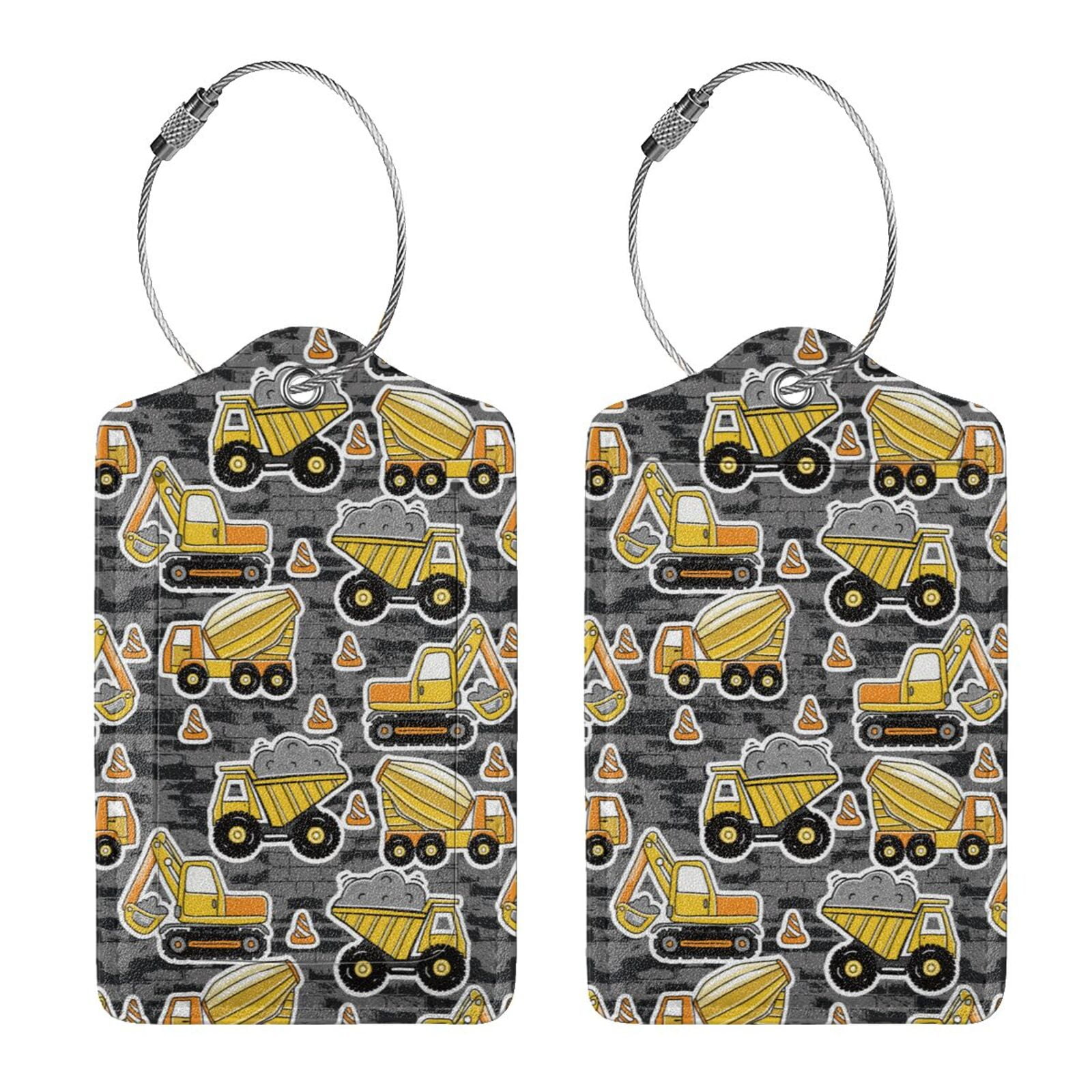 Rocae Excavator At Work for Leather Luggage Baggage Tags ID Label ...