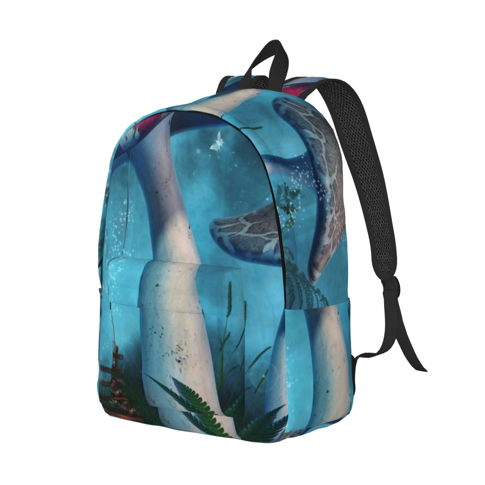 Rocae Fantasy Mushrooms for Durable Canvas Backpack Leisure Large Bag ...
