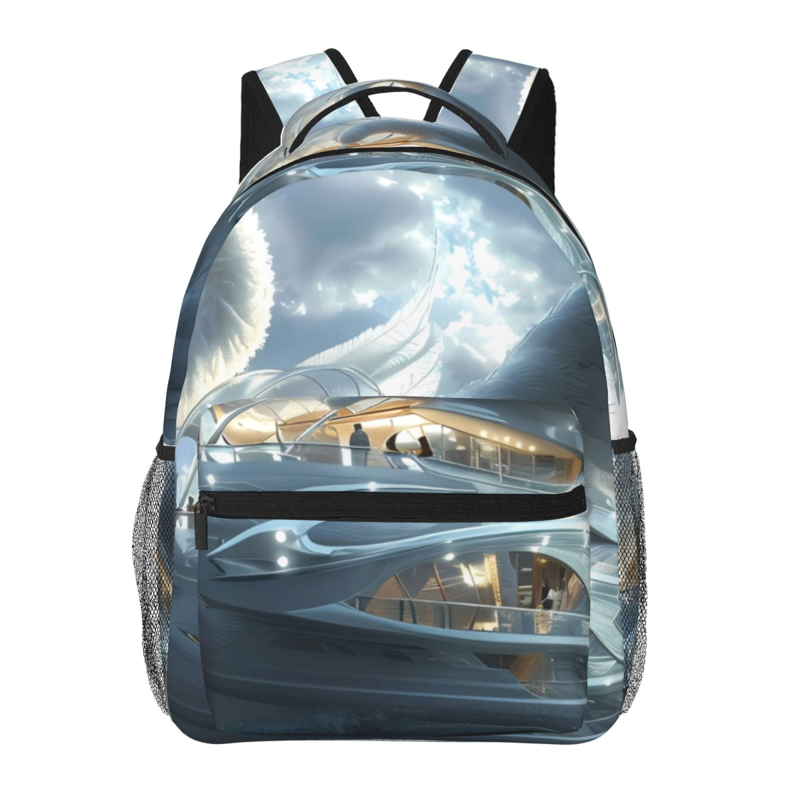 Rocae Fantasy Swan Yacht Design Print Lightweight Casual Backpack ...