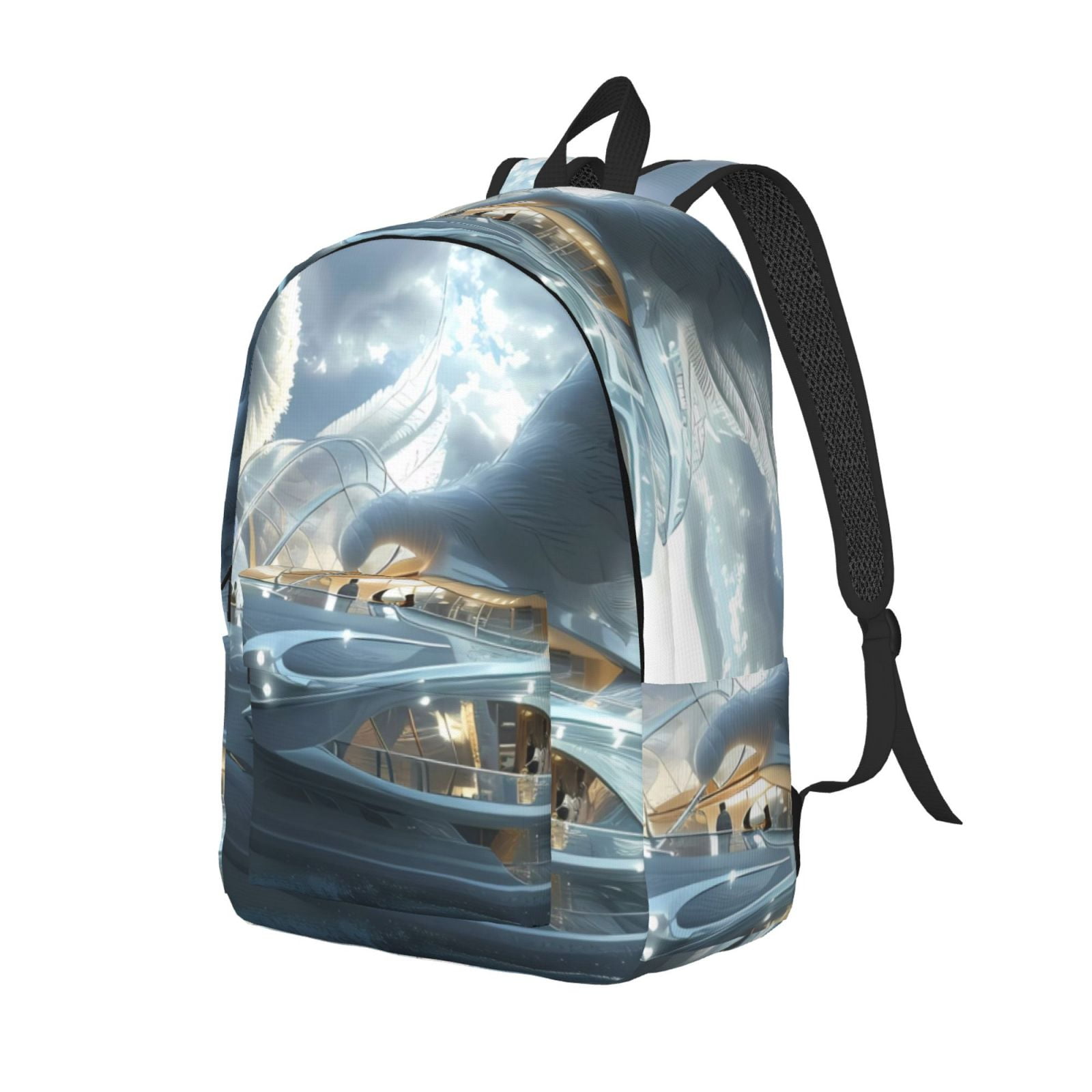 Rocae Fantasy Swan Yacht Design for Canvas College Laptop Backpack for ...