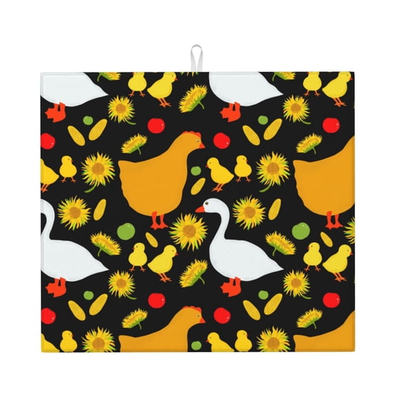 Rocae Farm Goose for Drying Mat for Kitchen 16*18 inch Easy to Clean ...