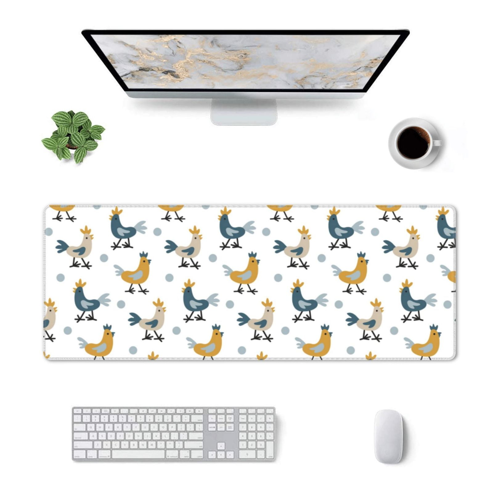 Rocae Farm Roosters for Gaming Mouse Pad, Mouse Pad Large, Office ...