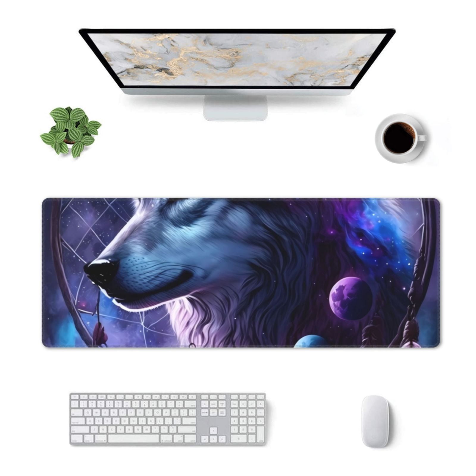 Rocae Feathered Wolf for Gaming Mouse Pad, Mouse Pad Large, Office ...