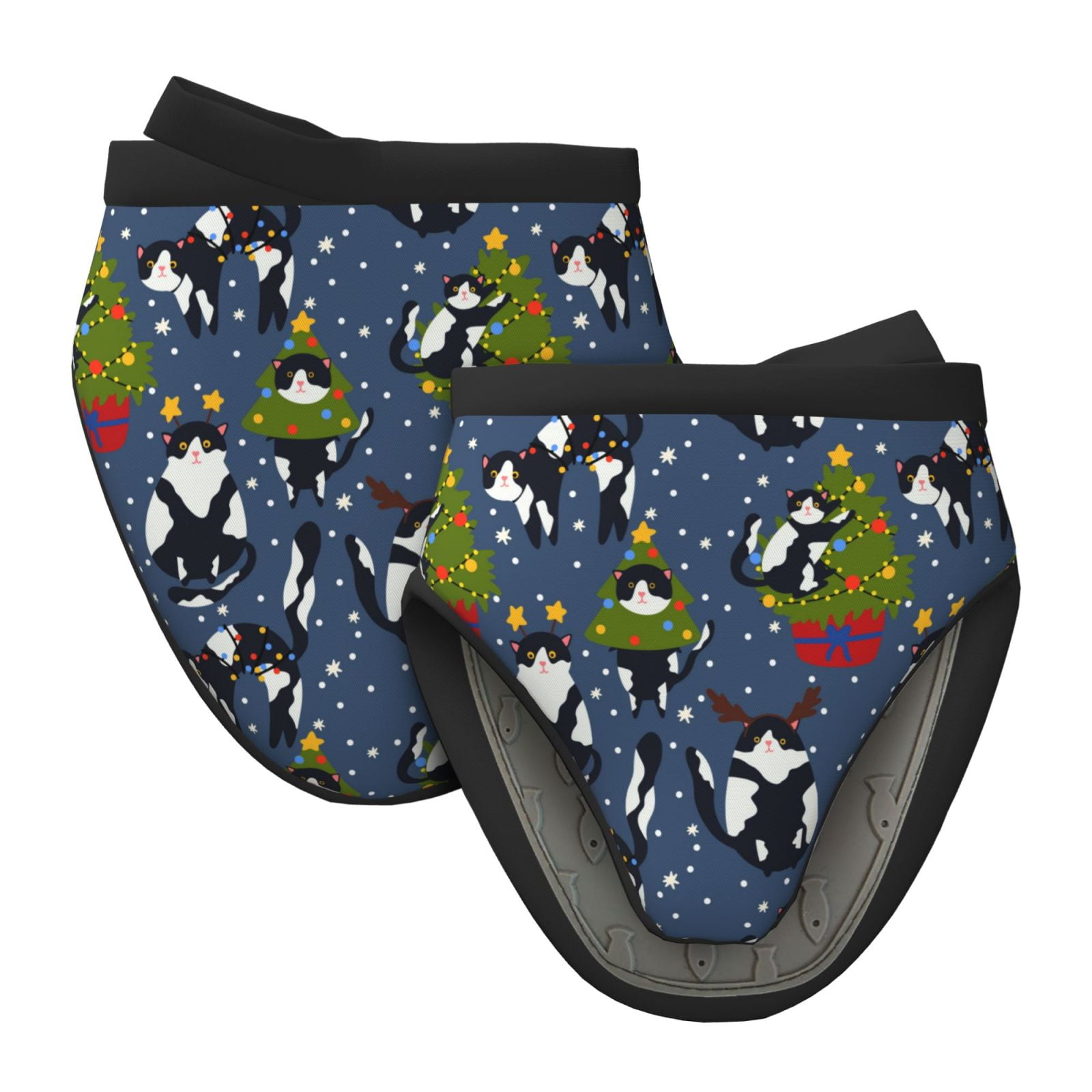 Rocae Festive Cats and Trees for Mini Oven Mitts Rubber Oven Glove ...