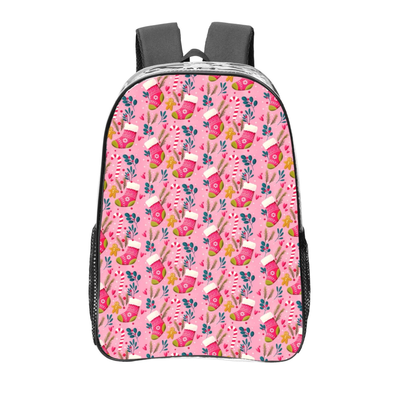 Rocae Festive Christmas Stocking Cheer for 16inch Clear Backpack ...