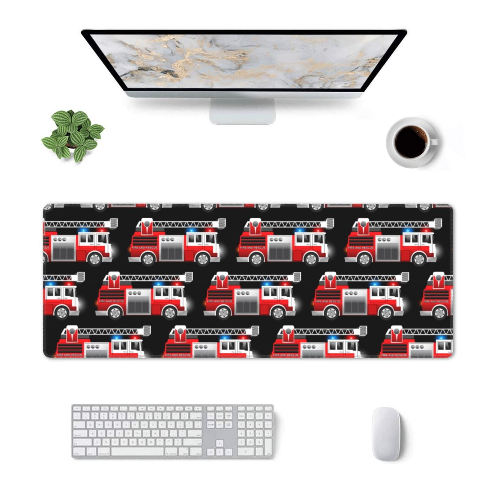 Rocae Fire and Rescue Truck for Gaming Mouse Pad, Mouse Pad Large ...