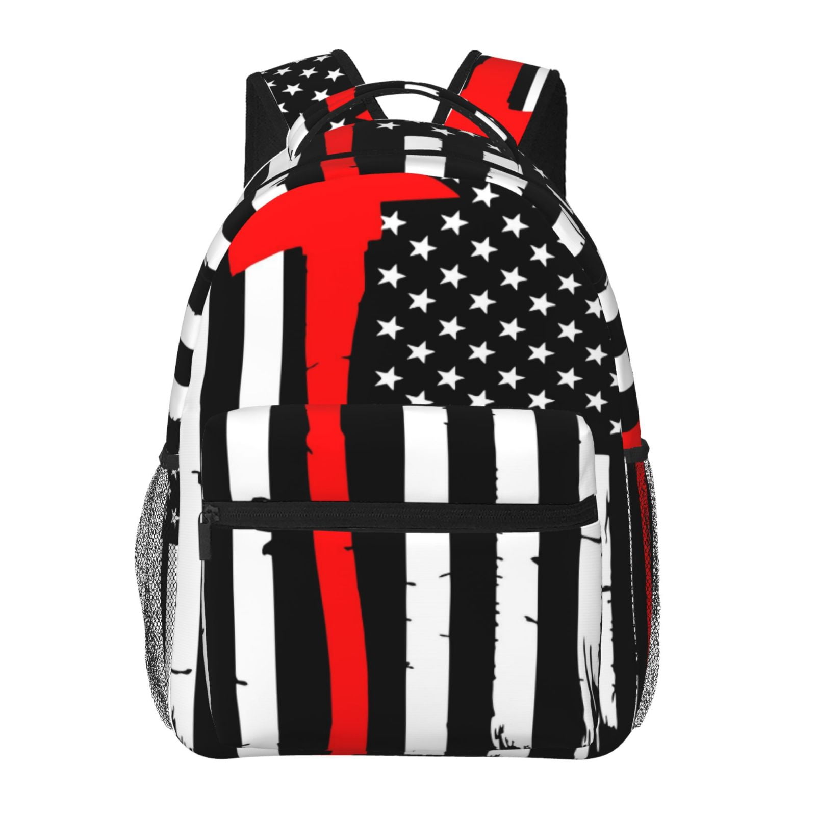 Rocae Firefighters USA Flag Print Lightweight Casual Backpack Travel ...