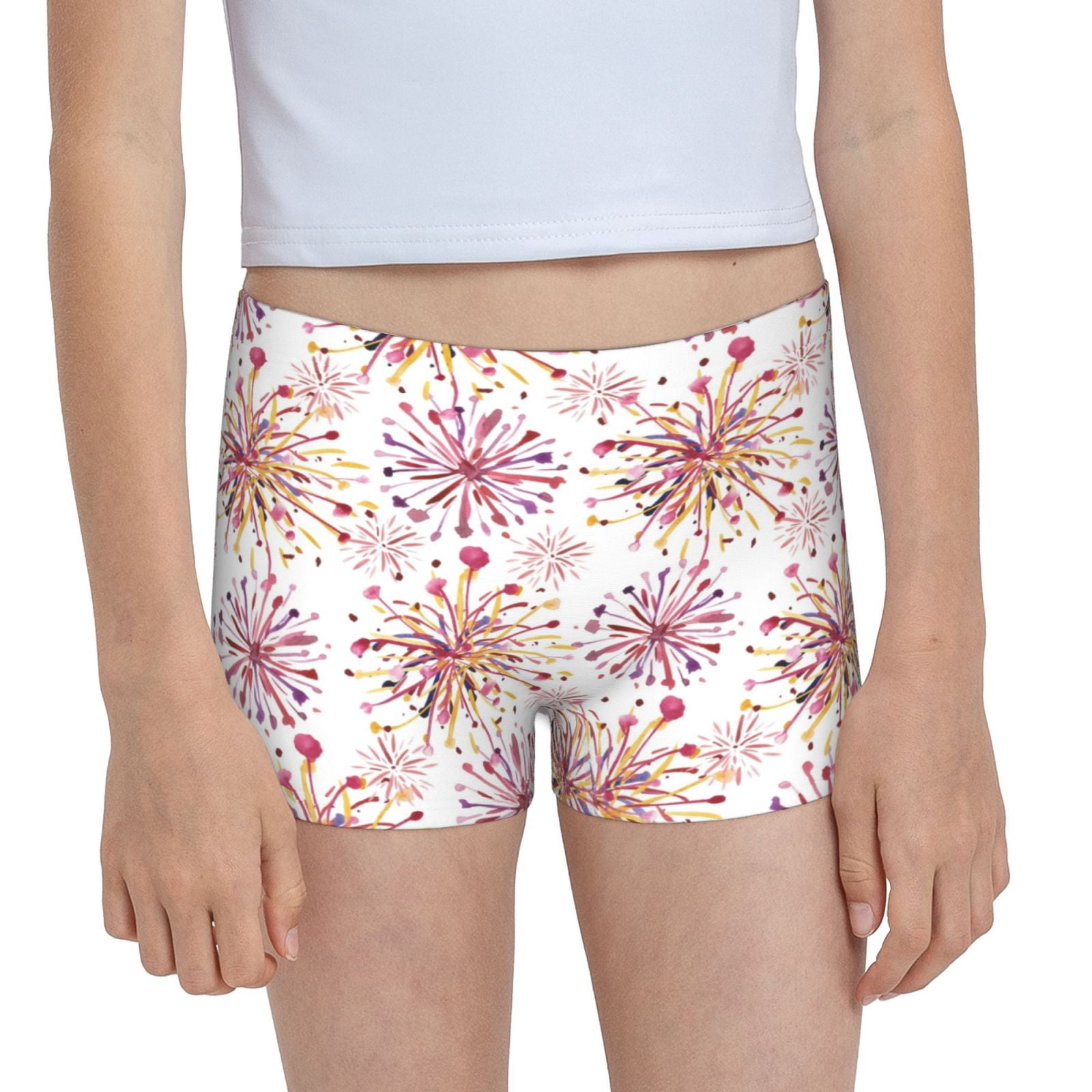 Rocae Fireworks for Girls' Cotton Boxer Briefs, Soft Mid-rise Panties ...