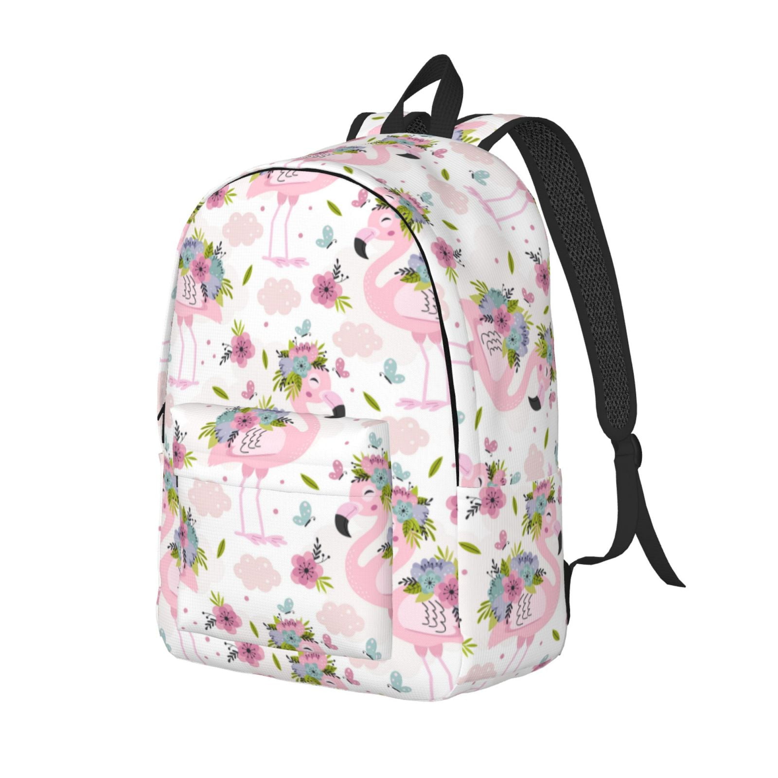 Rocae Flamingo And Flowers for Canvas College Laptop Backpack for Men ...