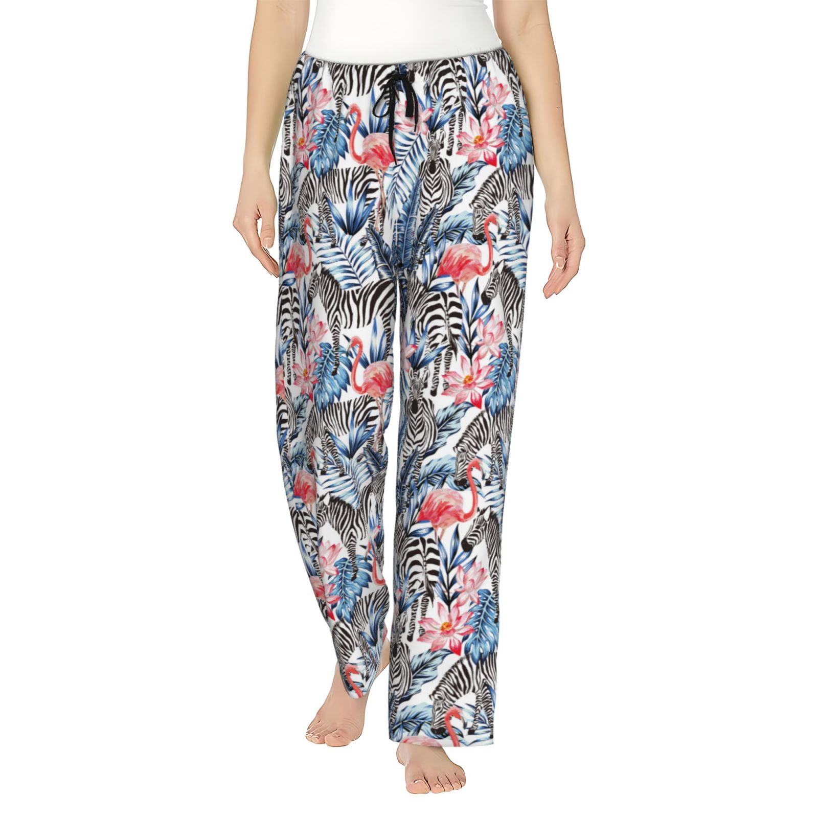 Rocae Flamingo And Zebra for Women's Pajama Pants Pj Pants Lounge Pants ...