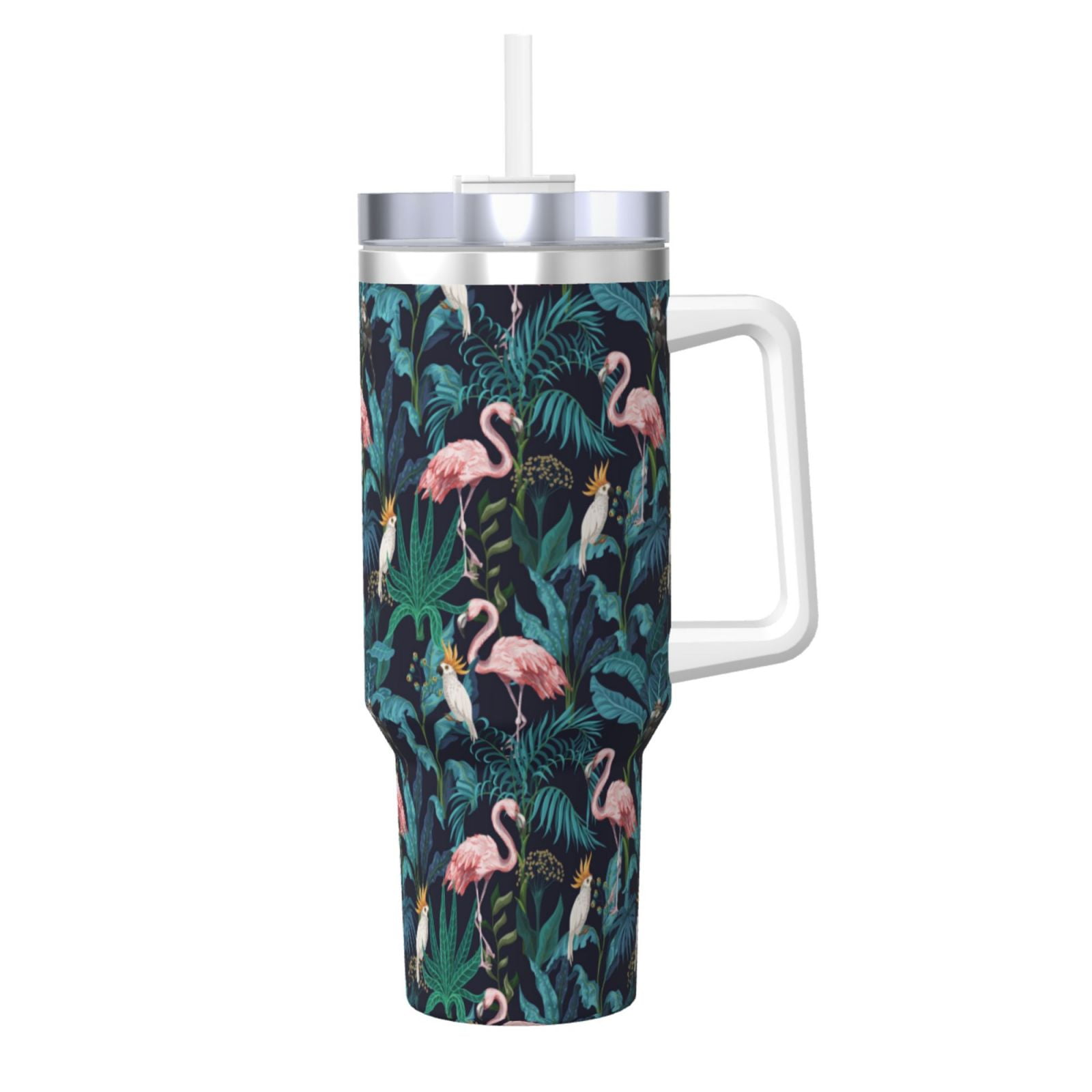 Rocae Flamingos And Birds for 40OZ Ice Bully With Handle Keeps Drinks ...
