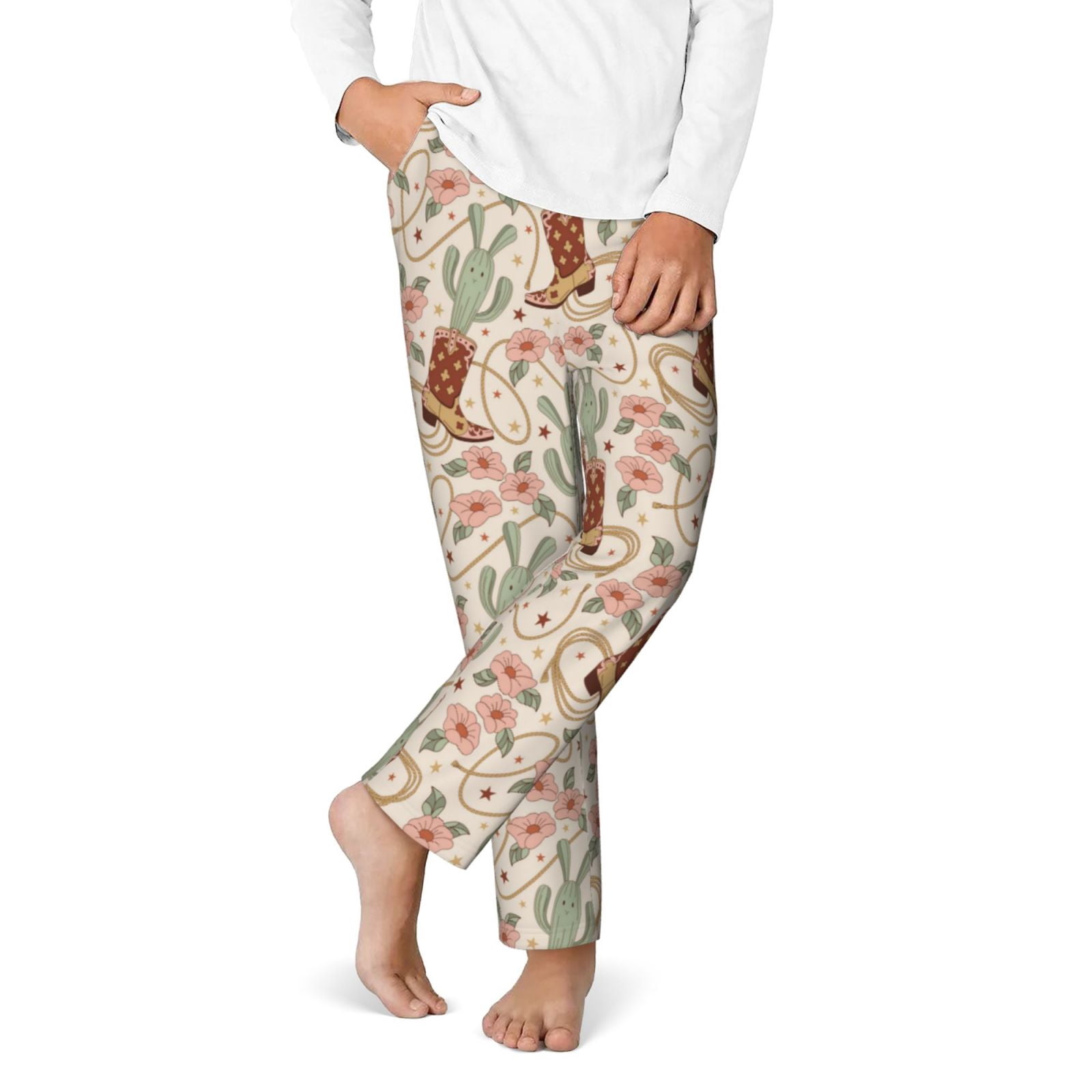 Rocae Floral Cowboy Boots for Teenagers' Pajama Pants,Girls lounge ...