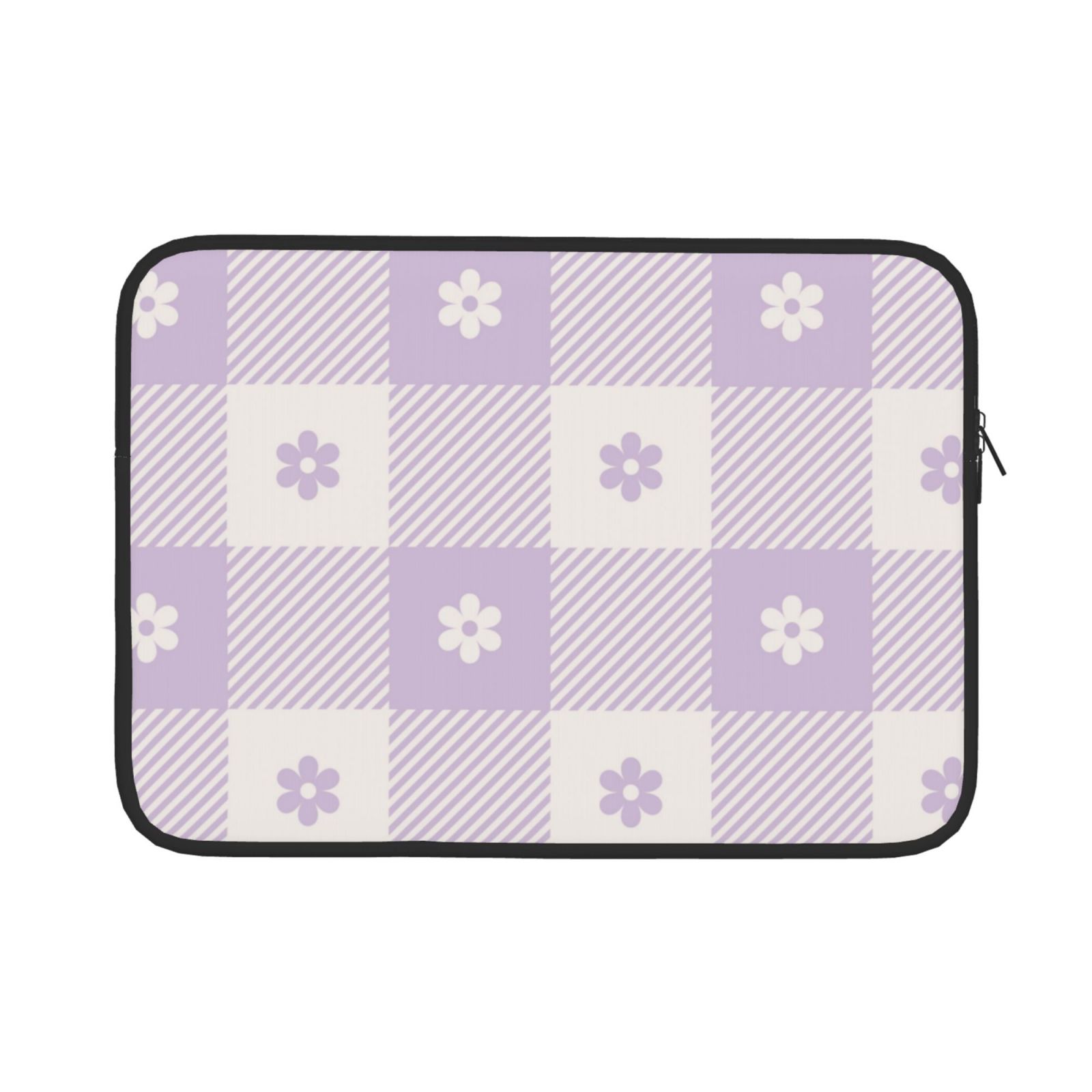 Rocae Floral Purple Buffalo Plaid for Classic Slim Ergonomic Briefcase ...