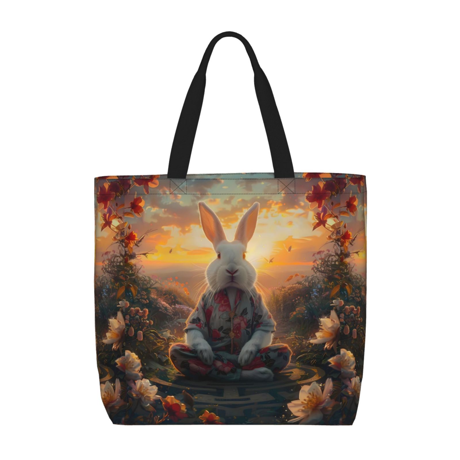 Rocae Flower Meditating Rabbit for Features A Uniquely Designed,Large ...
