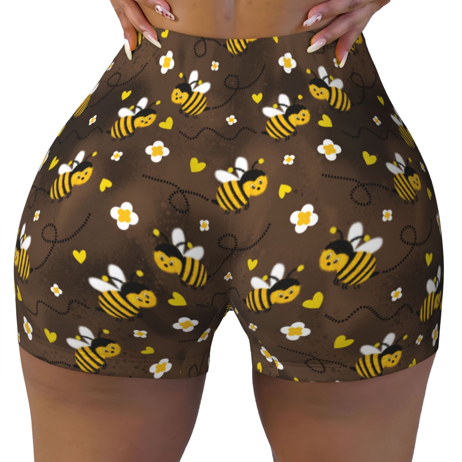 Rocae Flying Furry Honey Bees for Women's Quick-Dry Running Shorts ...