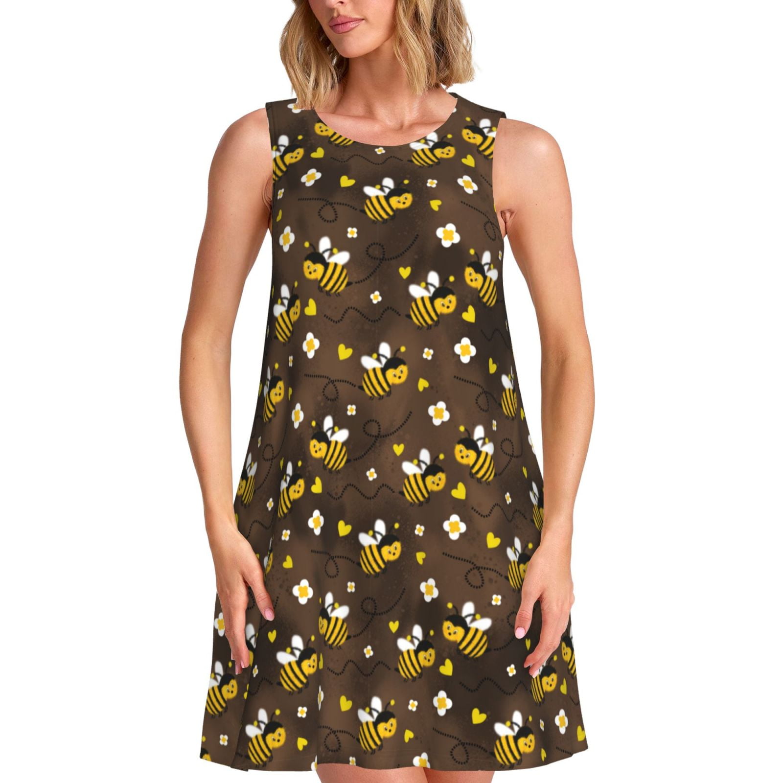Rocae Flying Furry Honey Bees for Sleeveless Dresses Summer Casual ...