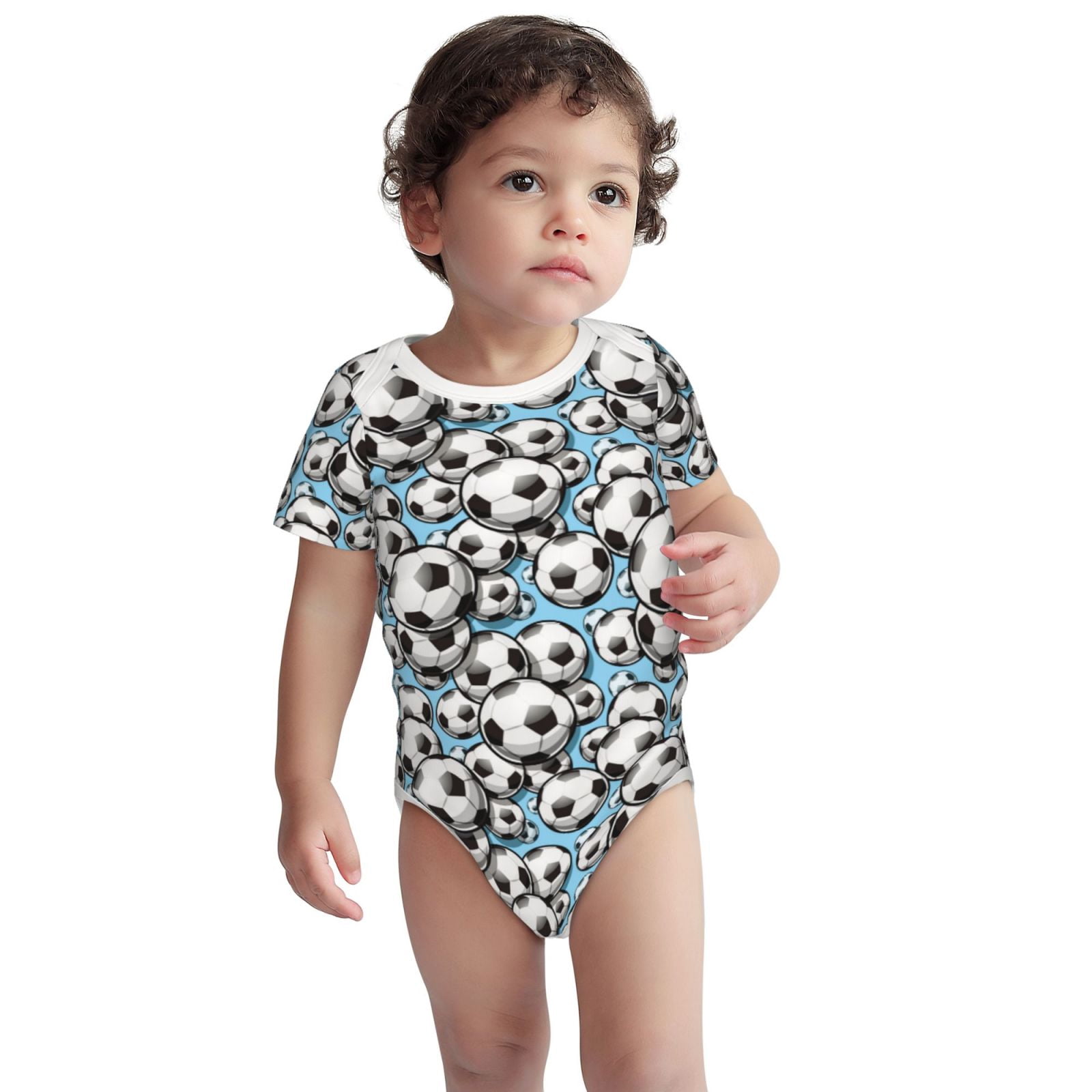 Rocae Football Soccer Ball for Baby Cotton Short-Sleeve Bodysuits for ...