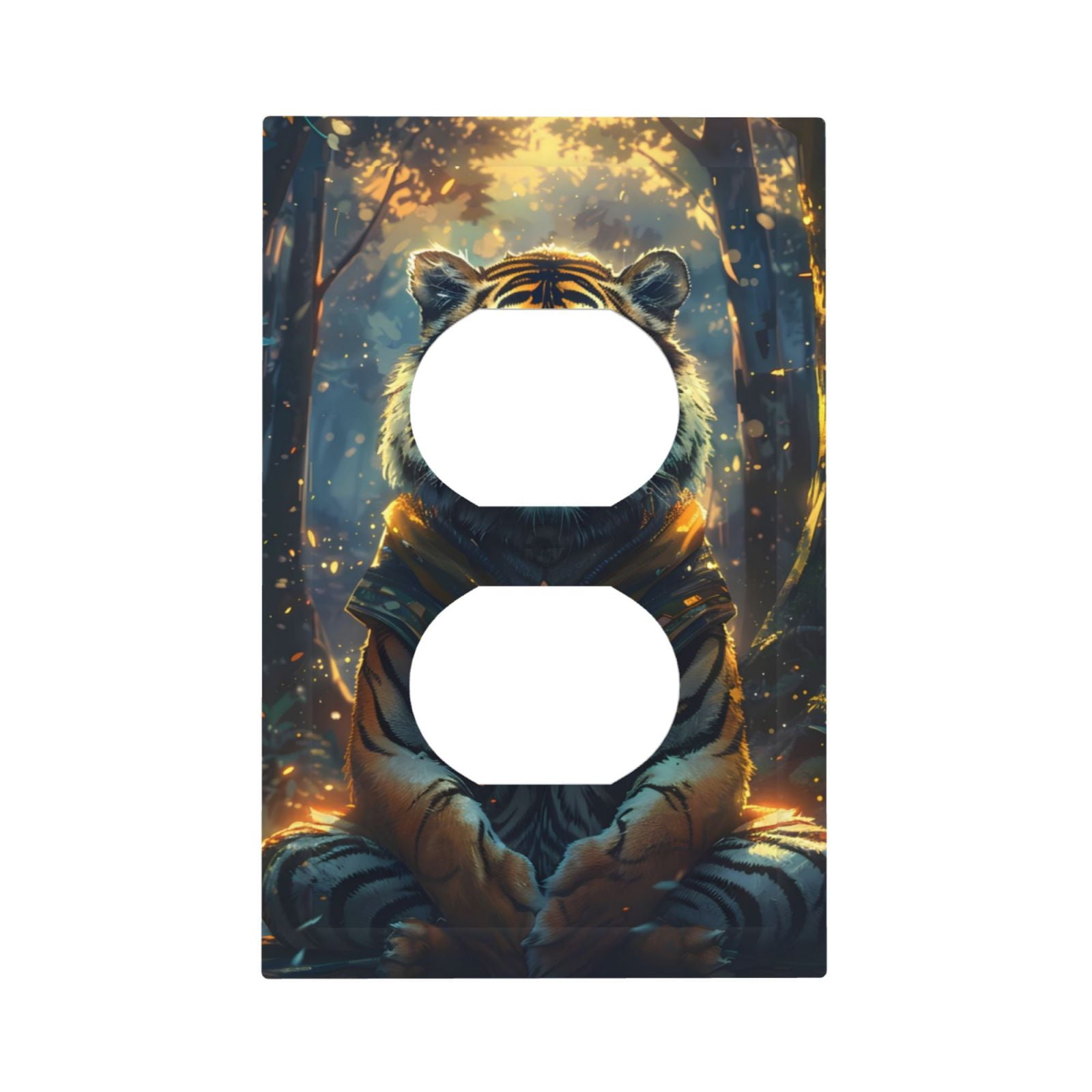 Rocae Forest Meditating Tiger for Decorator Light Switch or Receptacle ...