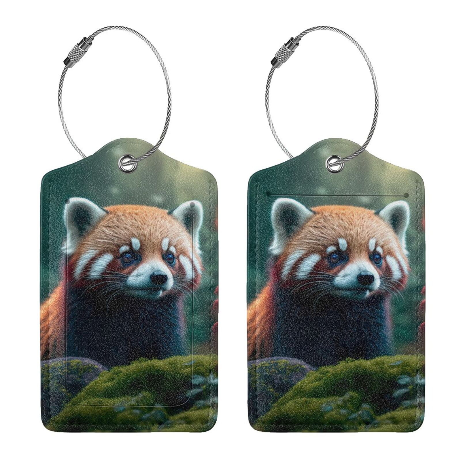 Rocae Forest Plant Raccoon for Leather Luggage Baggage Tags ID Label ...