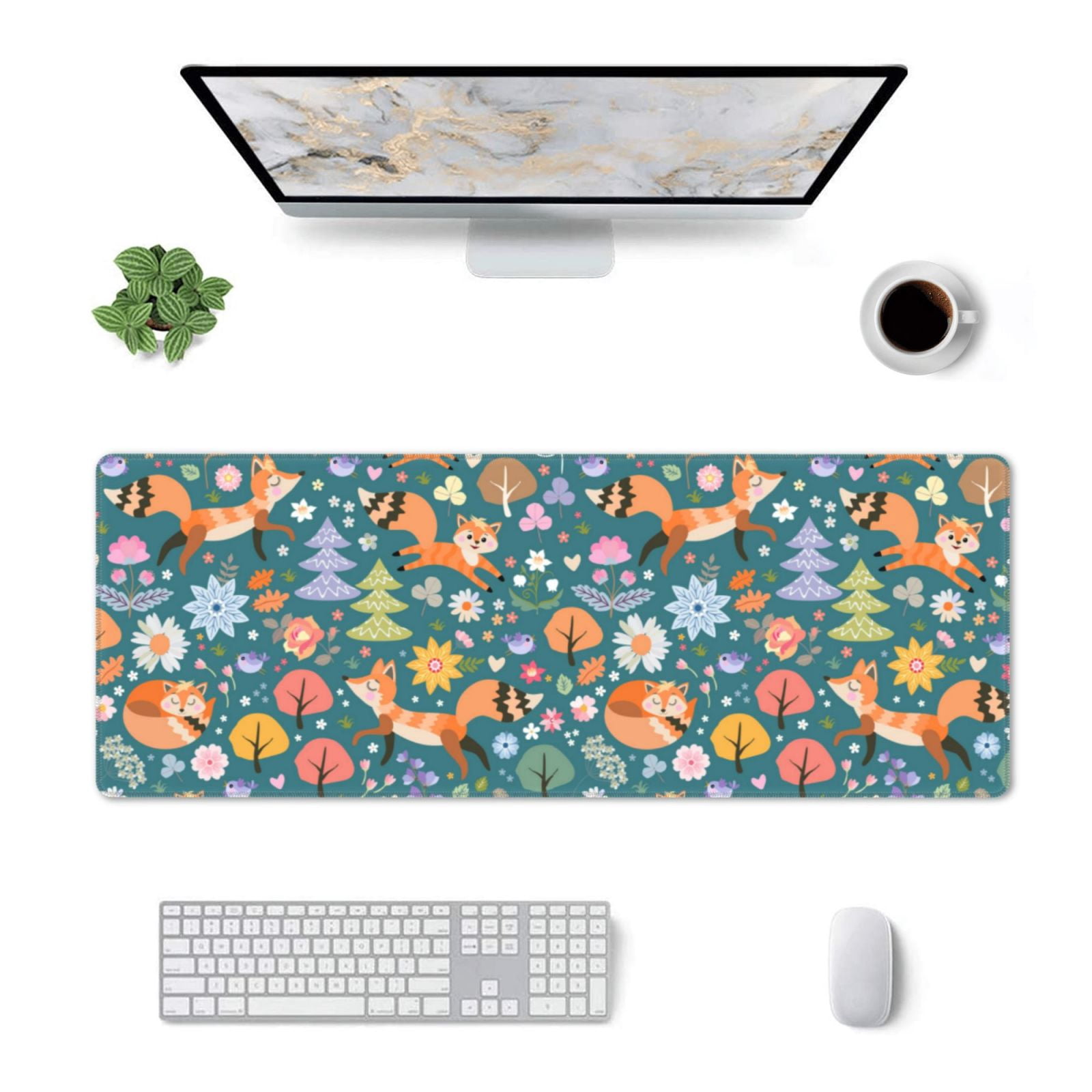 Rocae Foxes and Birds in Forest for Gaming Mouse Pad, Mouse Pad Large ...