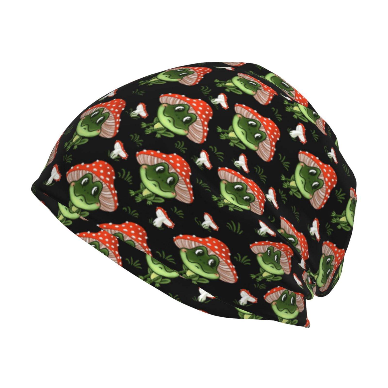 Rocae Frogs In Mushroom Hats for Beanies Hats for Men Women Warm Chunky ...