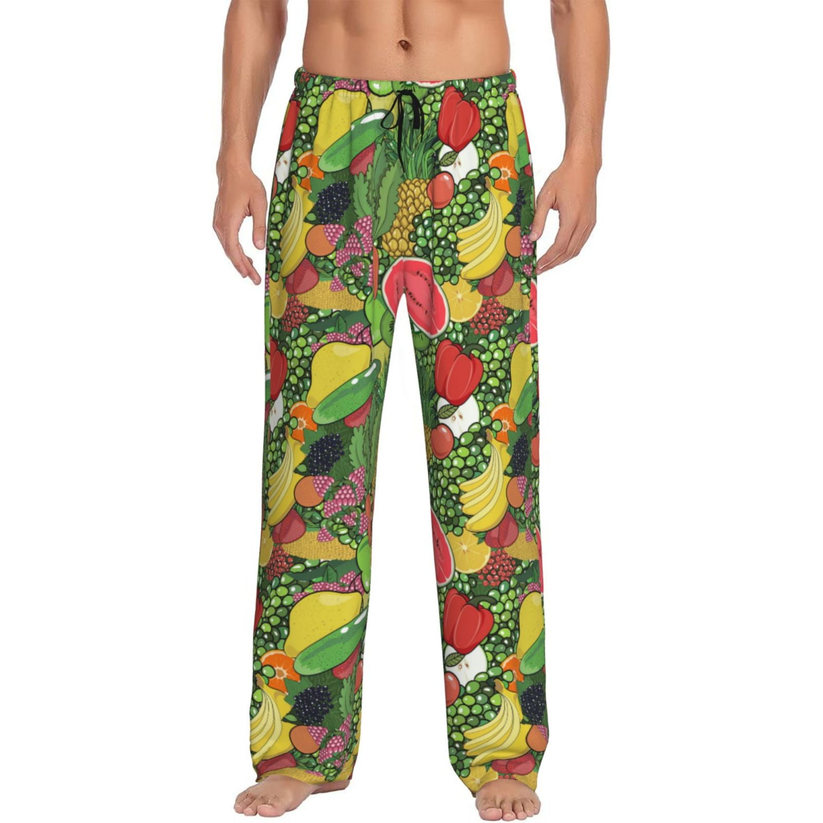 Rocae Fruits Vegetables And Berries Mens Pajama Pants Pj Pants Mens ...