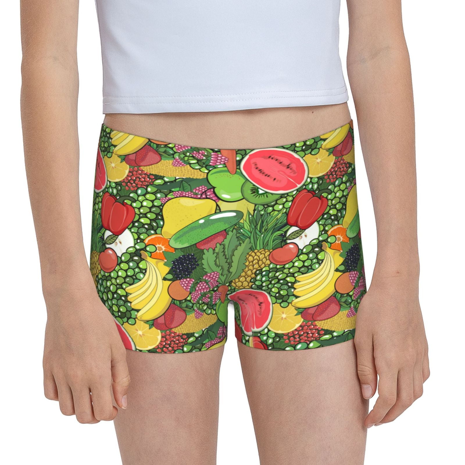 Rocae Fruits Vegetables And Berries for Girls' Cotton Boxer Briefs ...