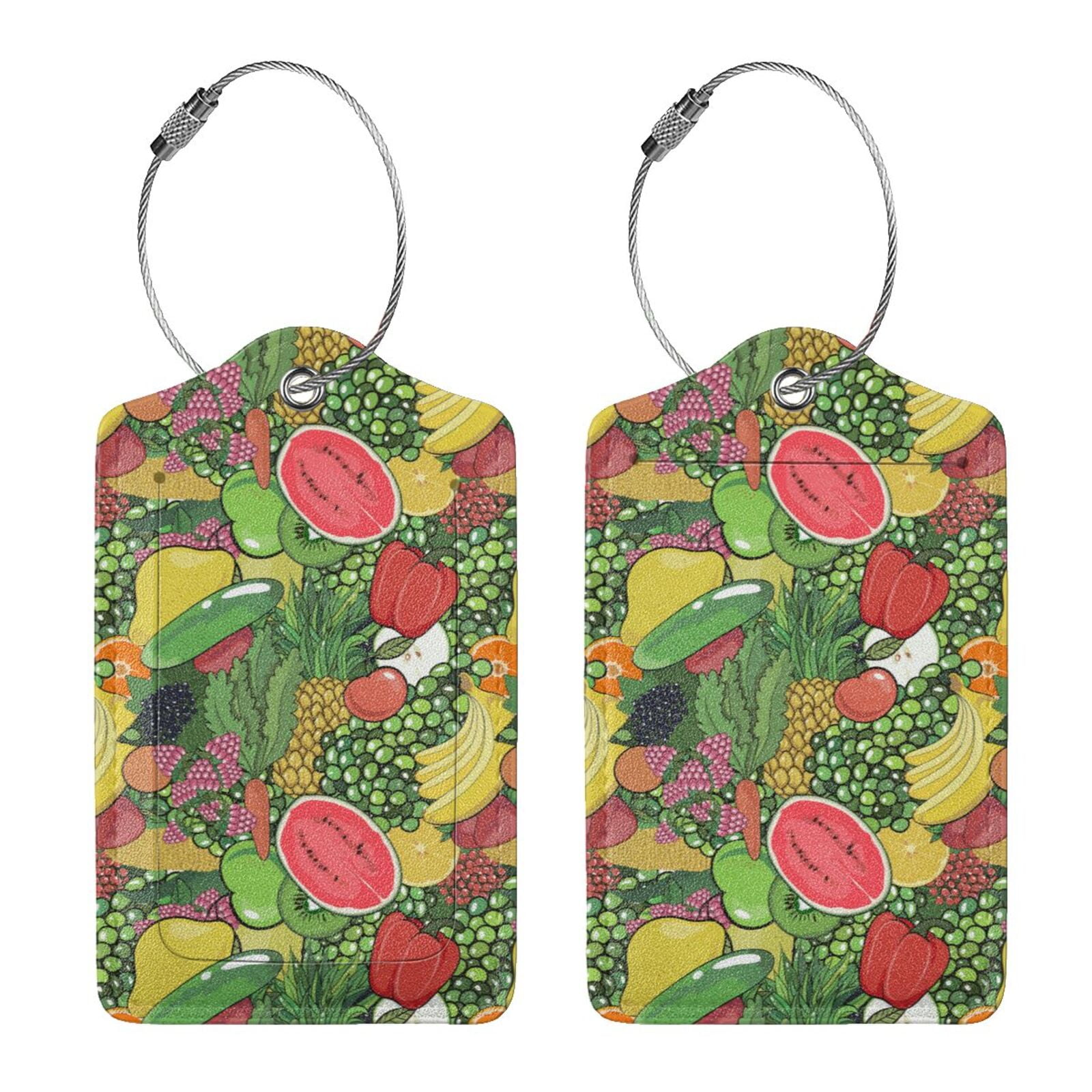 Rocae Fruits Vegetables And Berries for Leather Luggage Baggage Tags ID ...