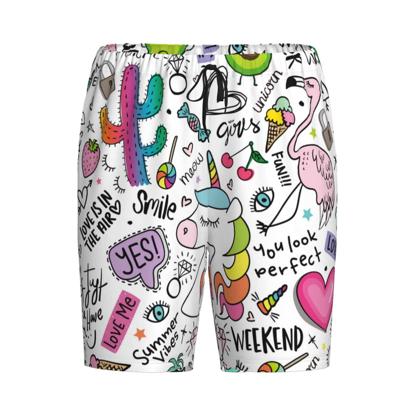 Rocae Fun Animal with Unicorn for Men's Soft Sleep Pajama Shorts ...