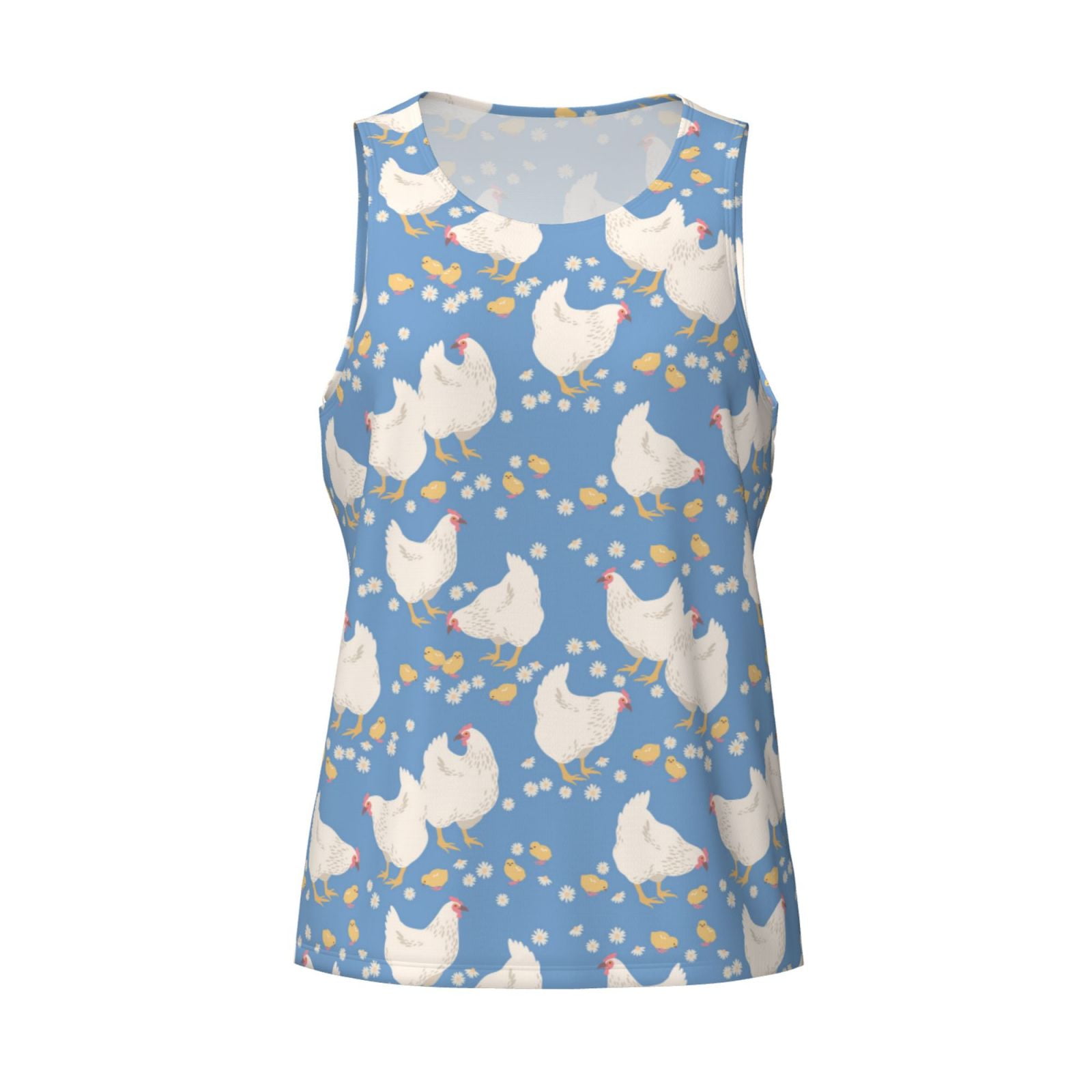 Rocae Funny Chicken for Men's Workout Tank Top Men's Running Tank Top ...