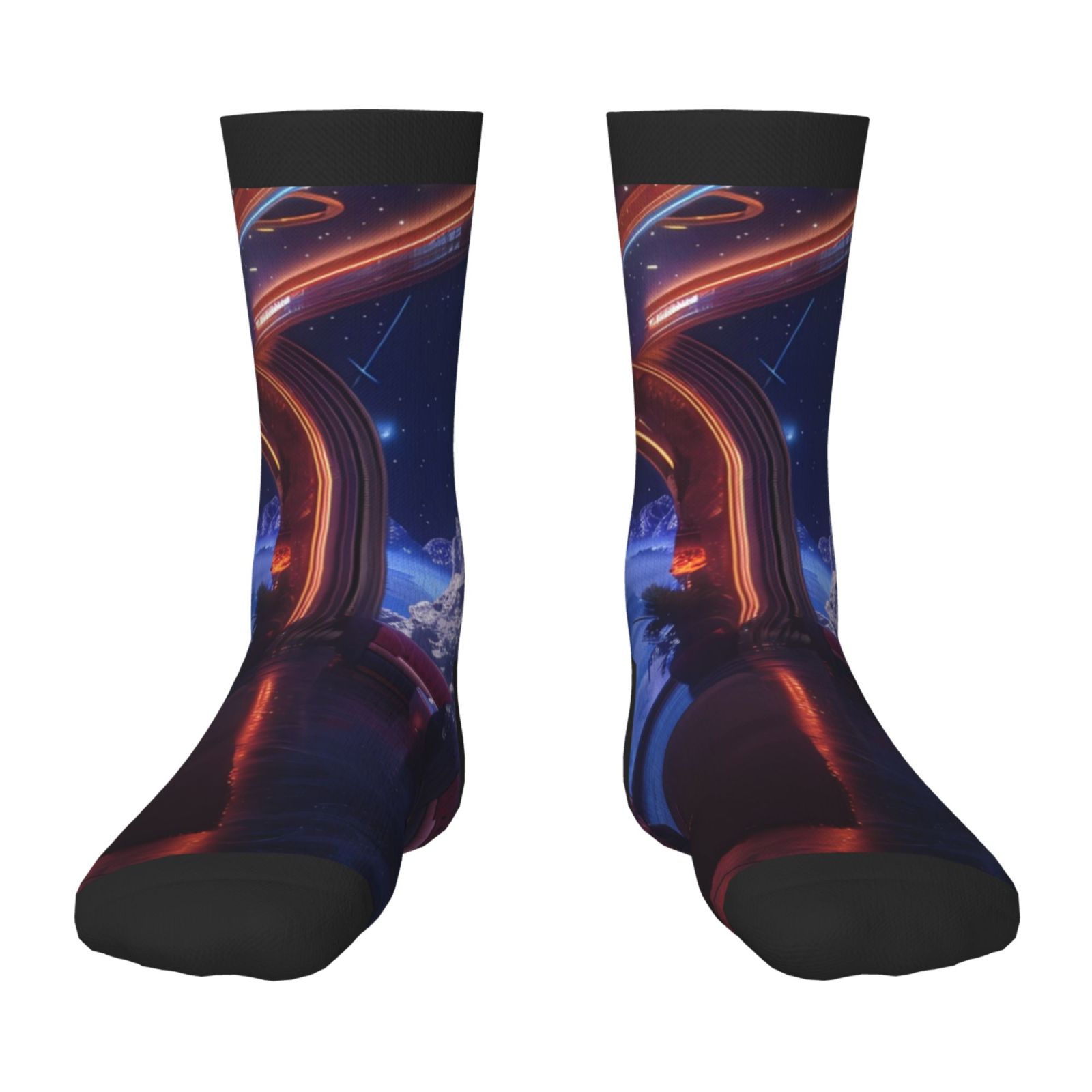 Rocae Futuristic Bar Space View for Girls Boys Crew Socks,Children's ...