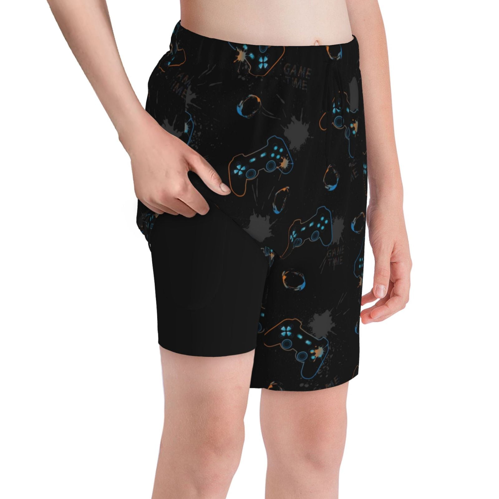 Rocae Game Time for Teen Beach Trunks Boys Swim Trunks with Compression ...