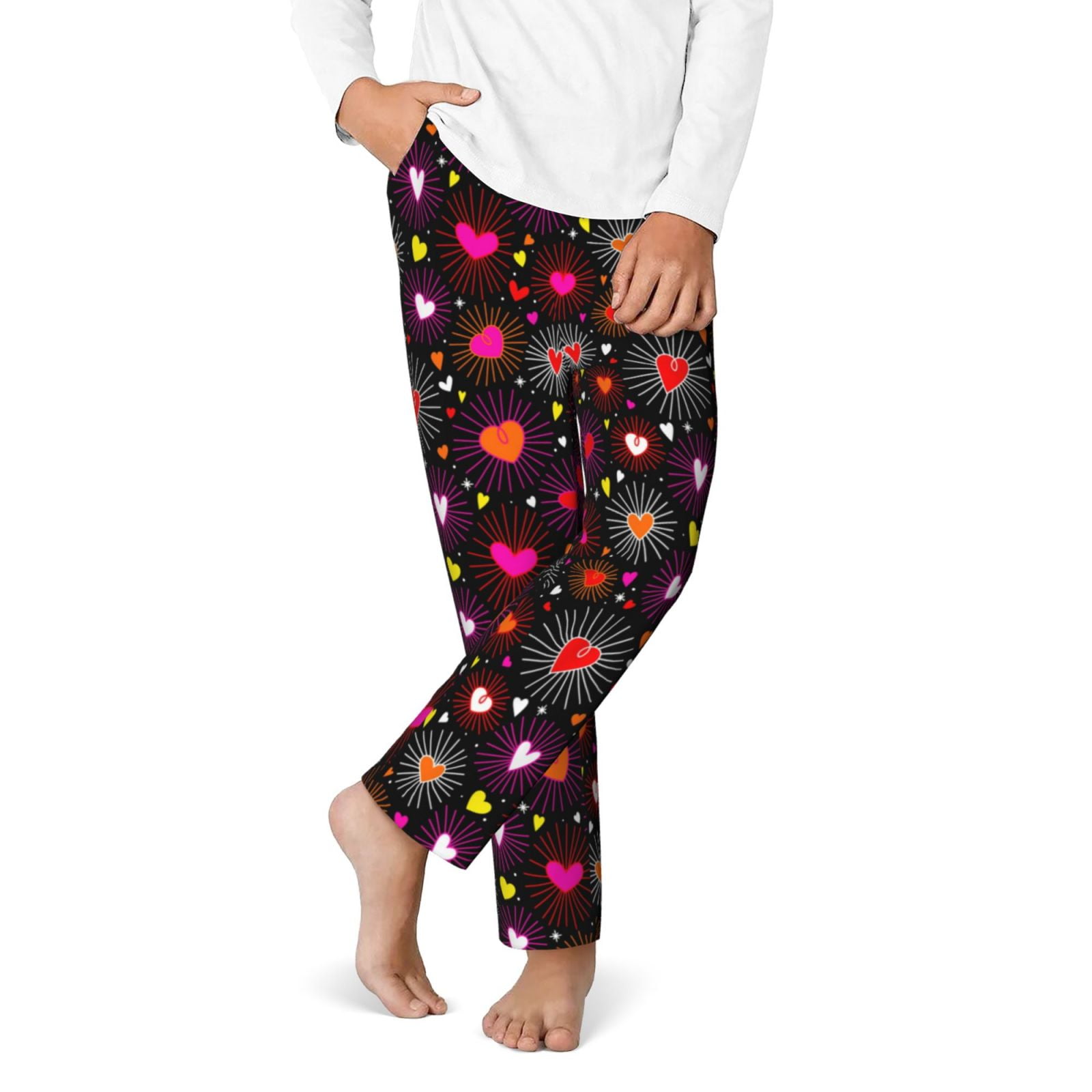 Rocae Geometric Hearts for Teenagers' Pajama Pants,Girls lounge pants ...