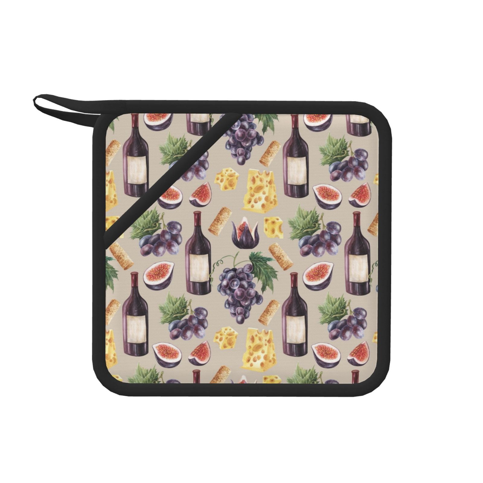 Rocae Glasses Of Red Wine for Square Silicone Anti-scalding Mat Trivet ...