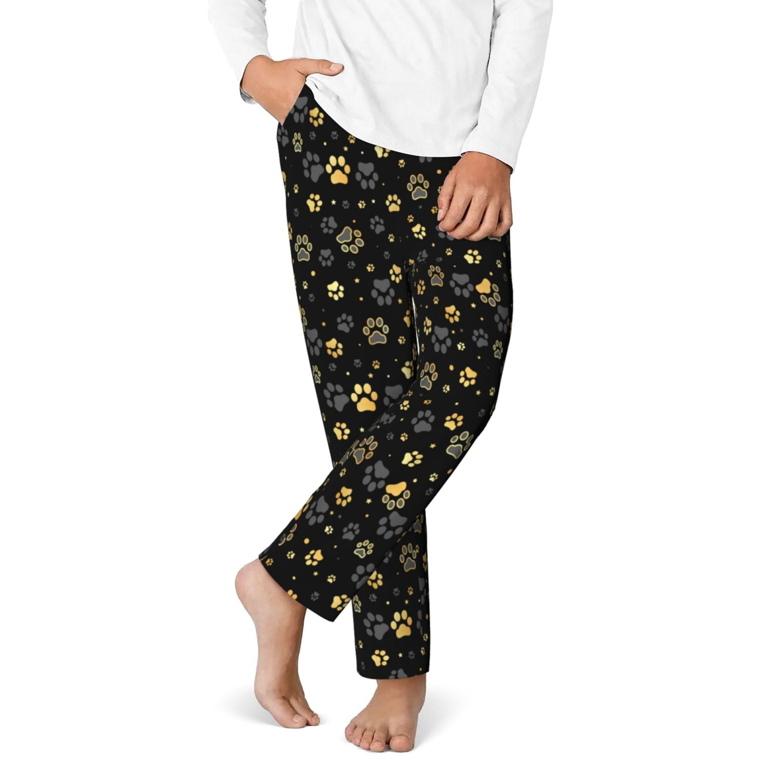 Rocae Gold Dog Paw for Teenagers' Pajama Pants,Girls lounge pants ...
