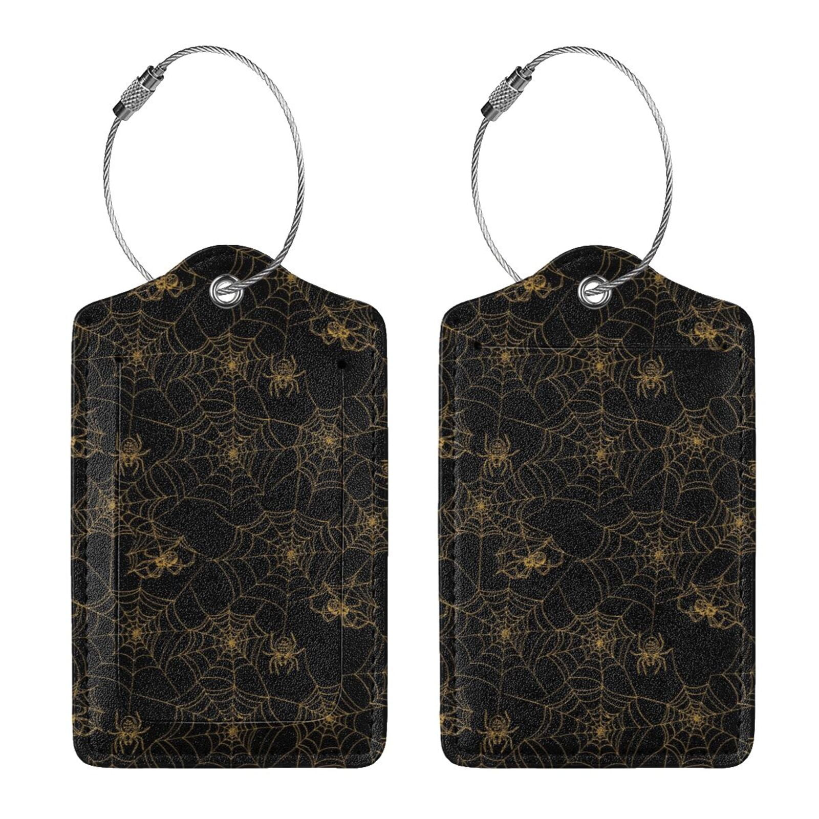 Rocae Gold Spiders And Cobwebs for Leather Luggage Baggage Tags ID ...