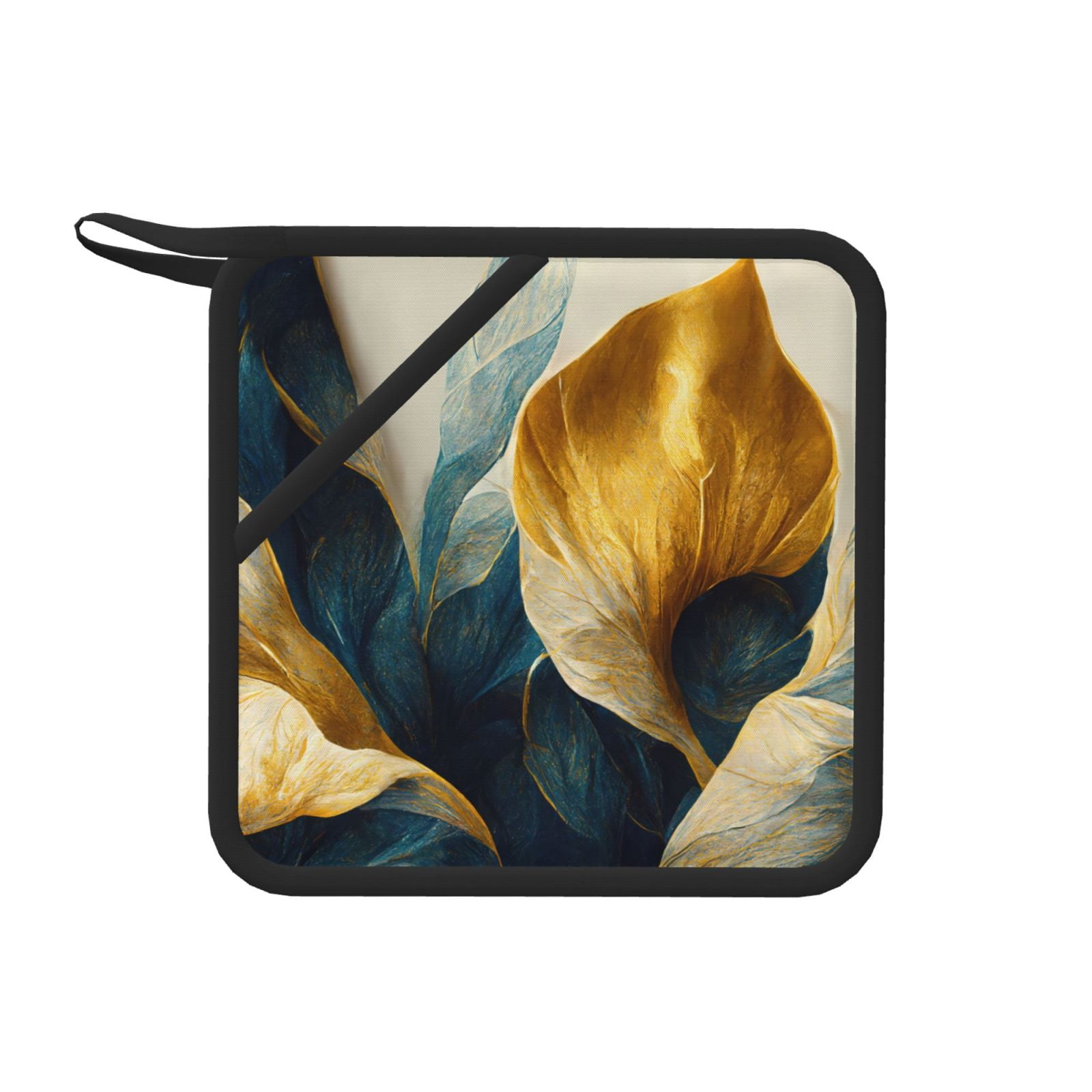 Rocae Golden Blue Leaf Design for Square Silicone Anti-scalding Mat ...