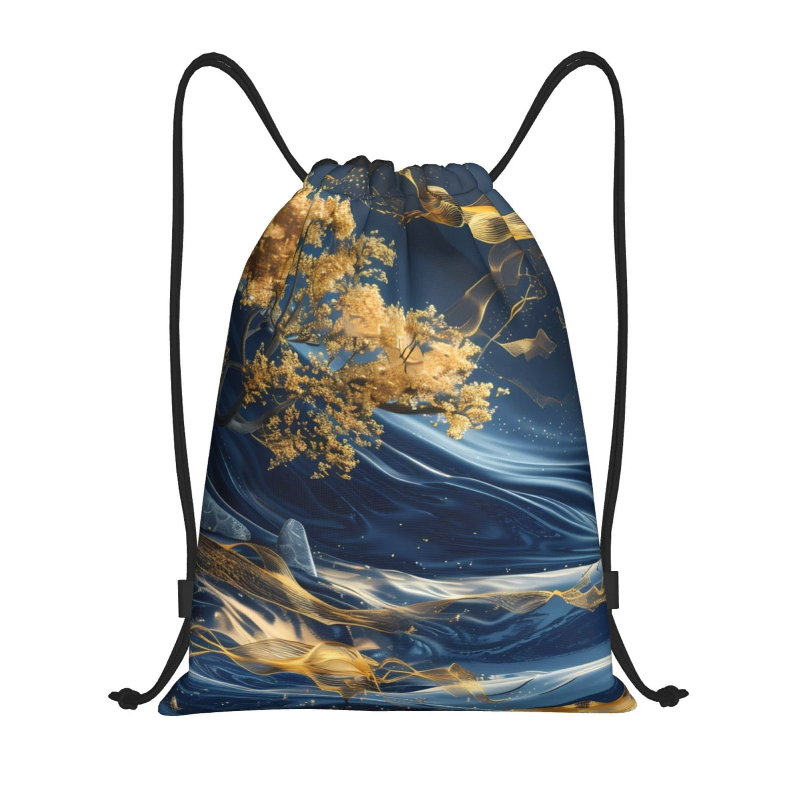 Rocae Golden Fantasy Landscape for Gym Bag Drawstring Bags Gym Backpack ...