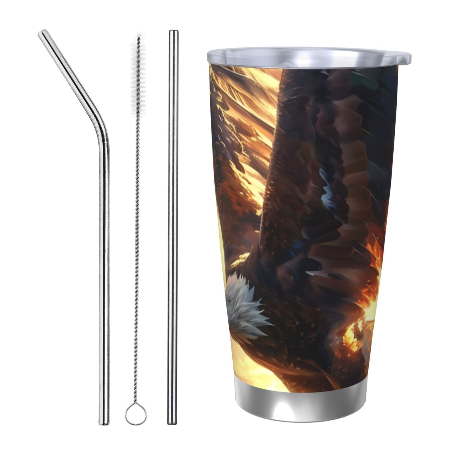 Rocae Golden Sky Bald Eagle for 20 Ounces Stainless Steel Insulted Tumbler Car Cup Drink Mug ...