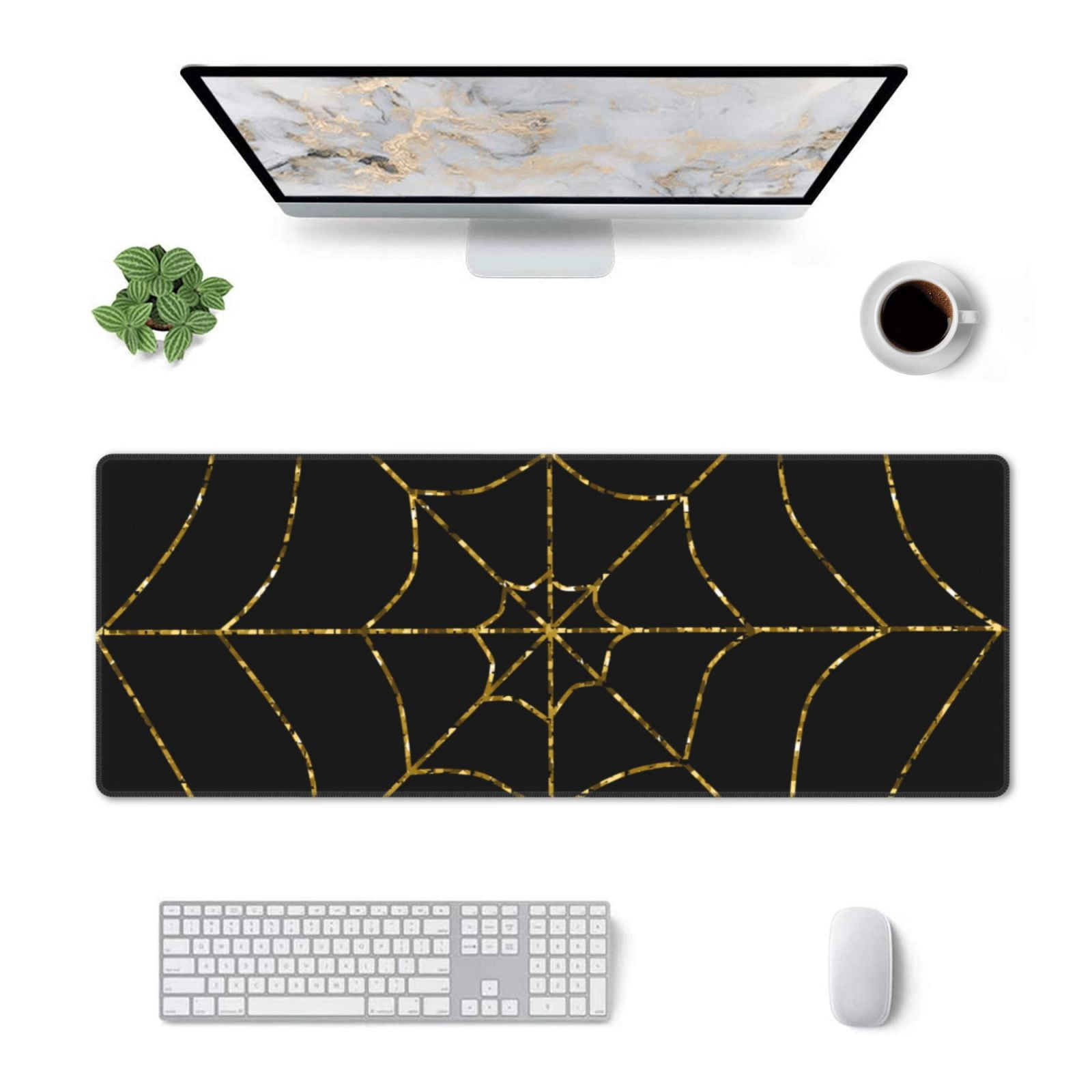 Rocae Golden Spider Web for Gaming Mouse Pad, Mouse Pad Large, Office ...