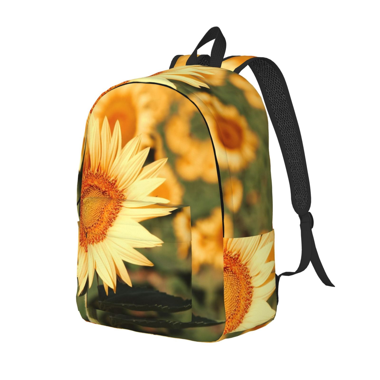Rocae Golden Sunflower In Field for Canvas College Laptop Backpack for ...