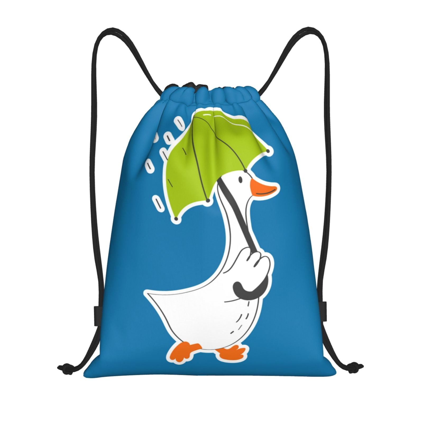 Rocae Goose Holding an Umbrella for Gym Bag Drawstring Bags Gym ...