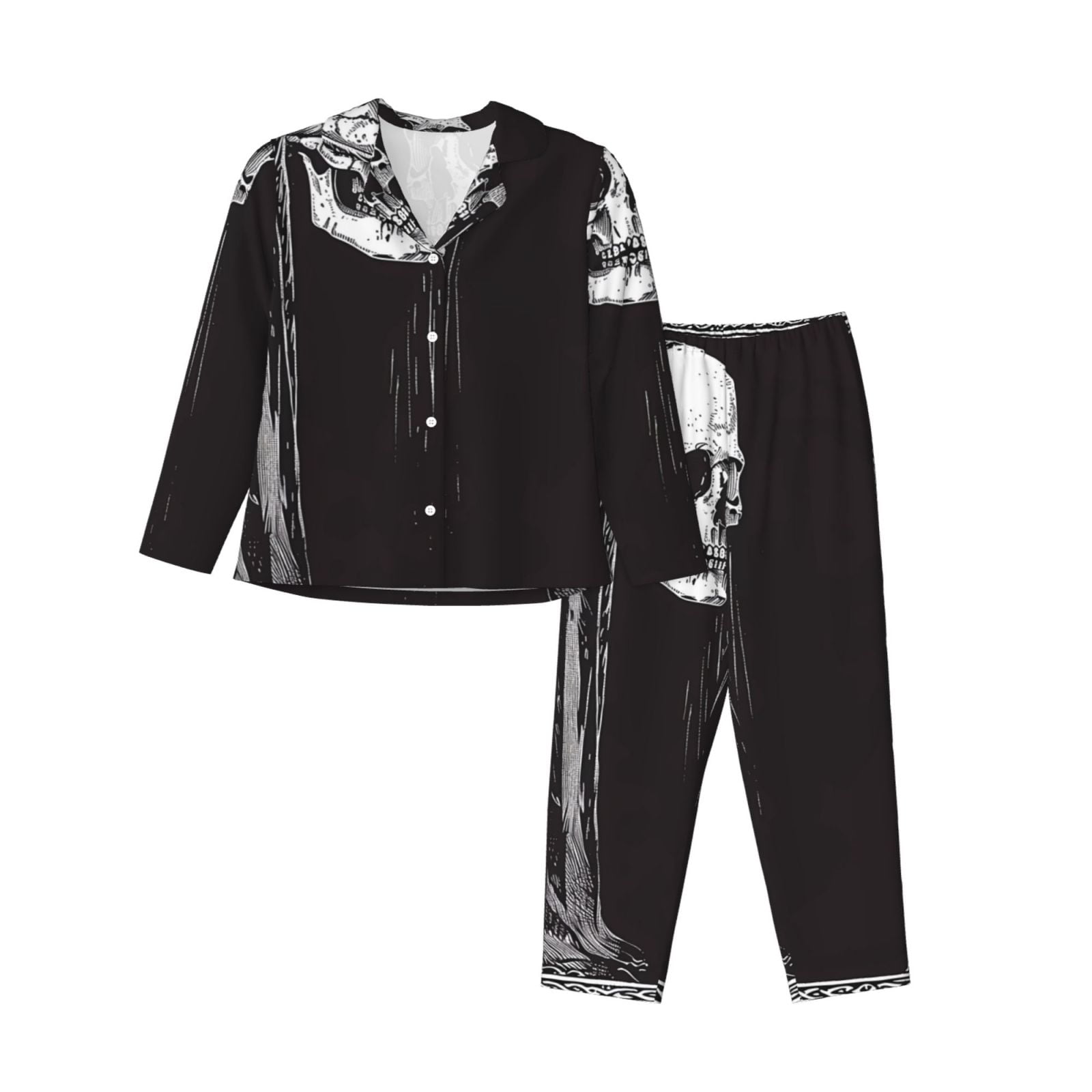 Rocae Gothic Skull Drape for Pajamas for Women Set Lounge Sets Women's ...