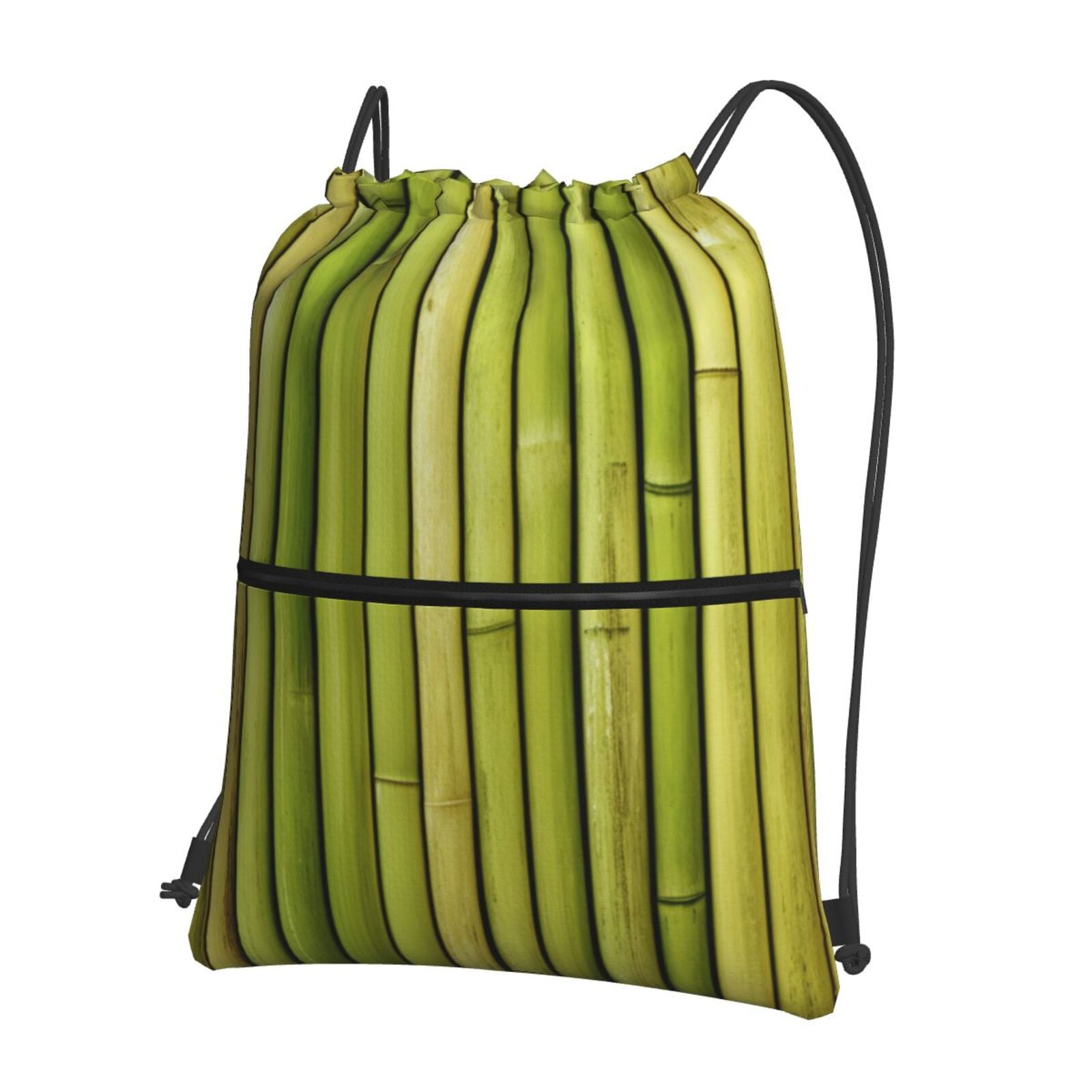Rocae Green Bamboo Fence for Drawstring zipper Backpack Gym Backpack ...