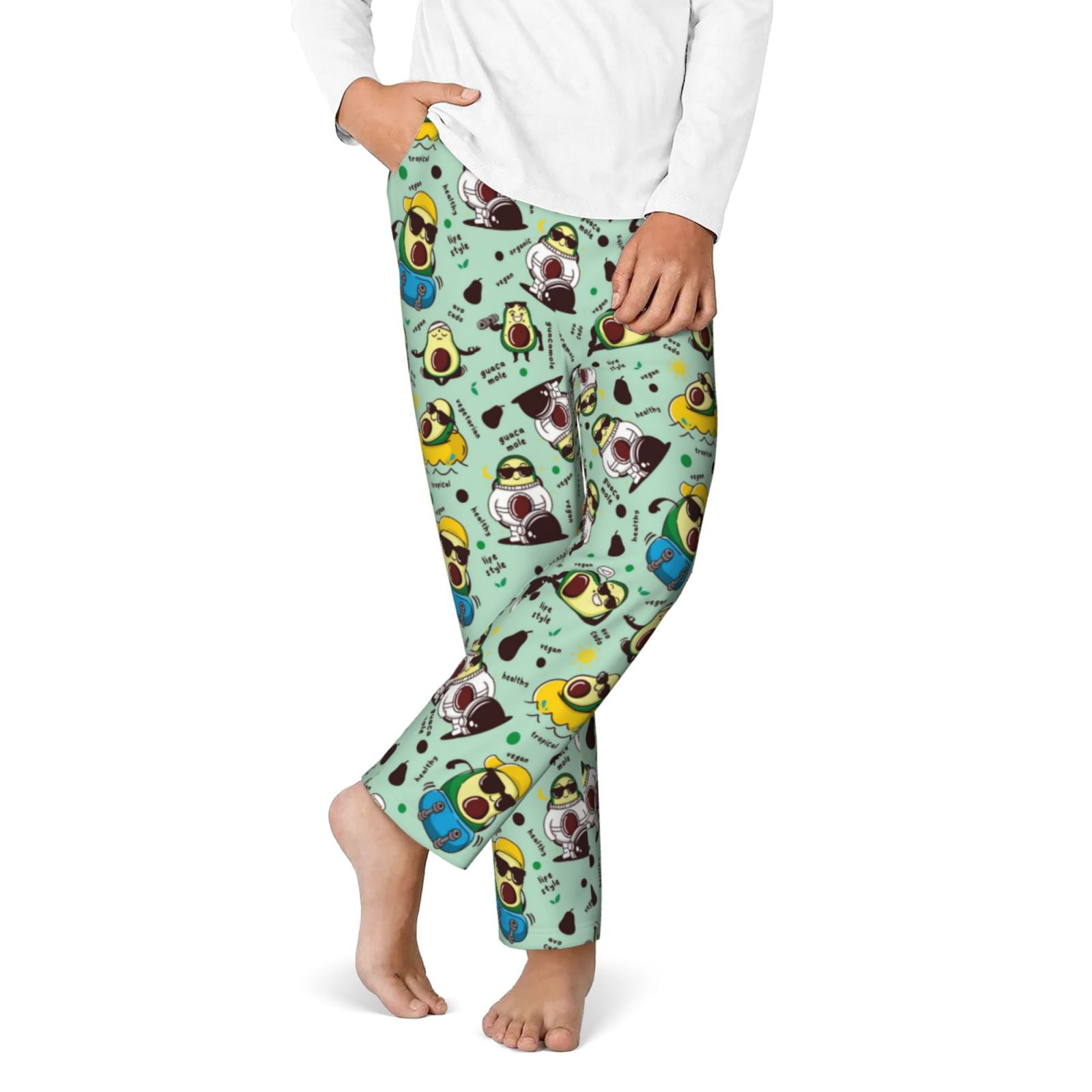 Rocae Green Cute Avocado for Teenagers' Pajama Pants,Girls lounge pants ...