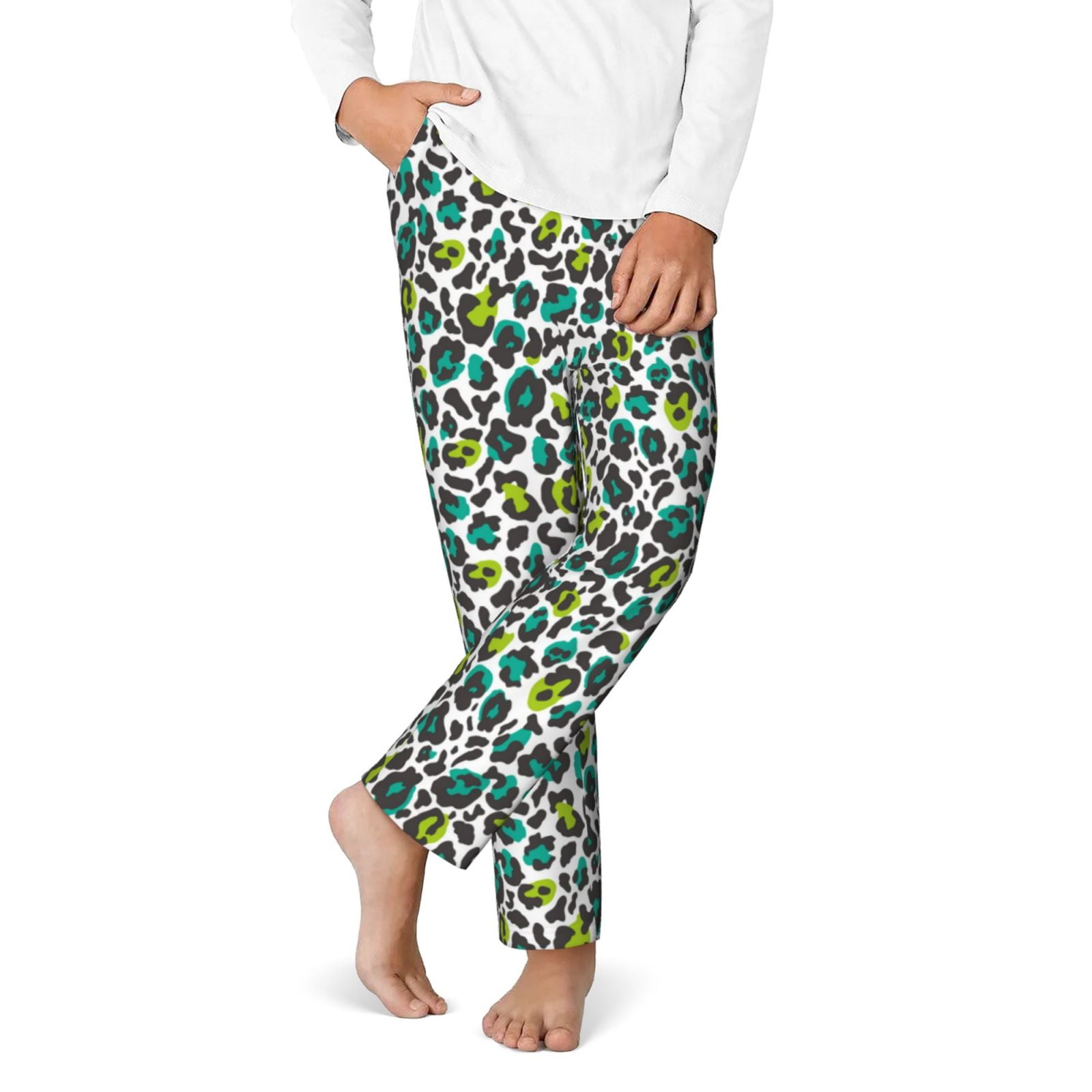 Rocae Green Leopard for Teenagers' Pajama Pants,Girls lounge pants ...
